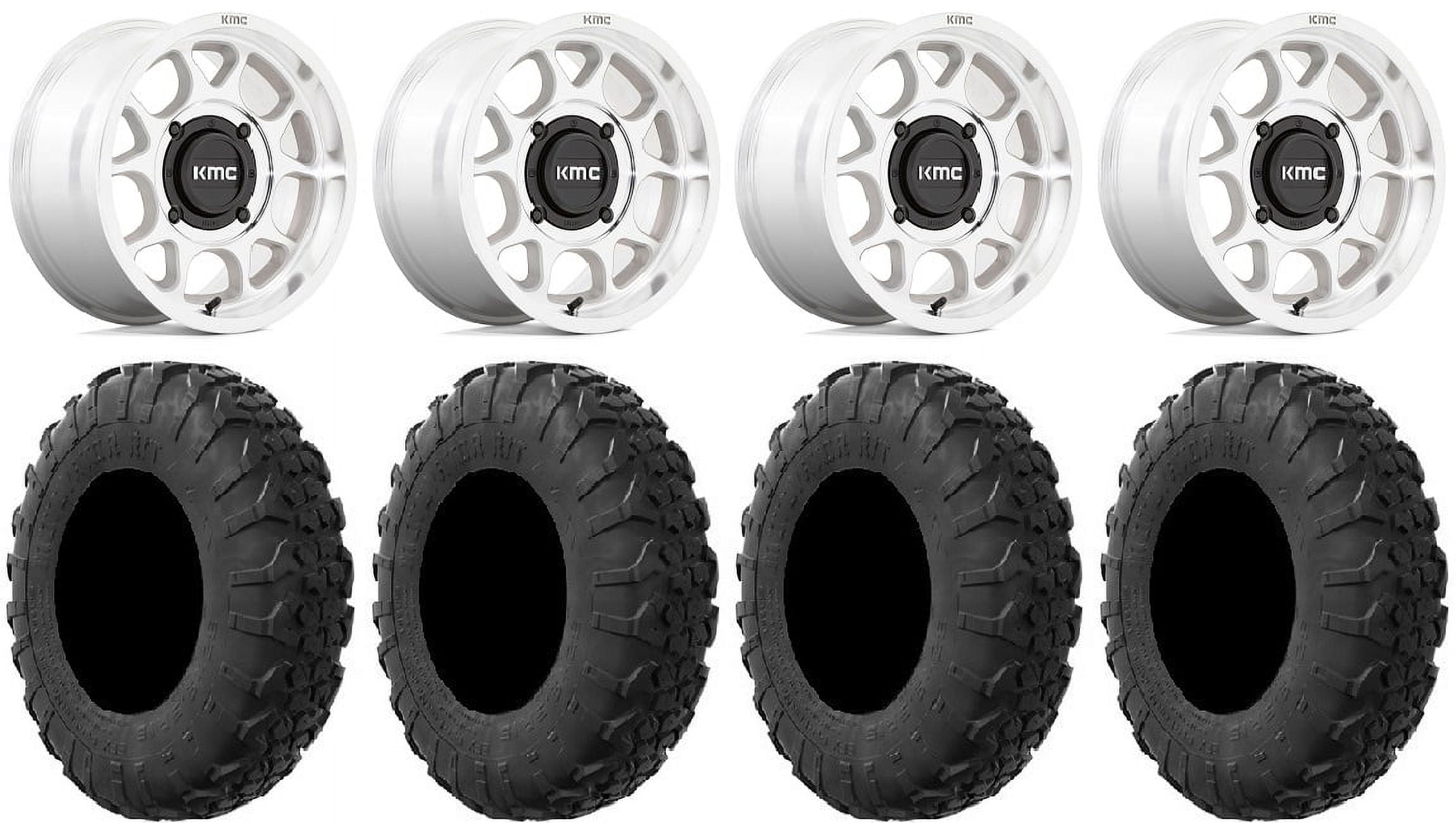 KMC Toro S 15" Wheels Machined 35" MotoVator R/T Tires Sportsman RZR ...