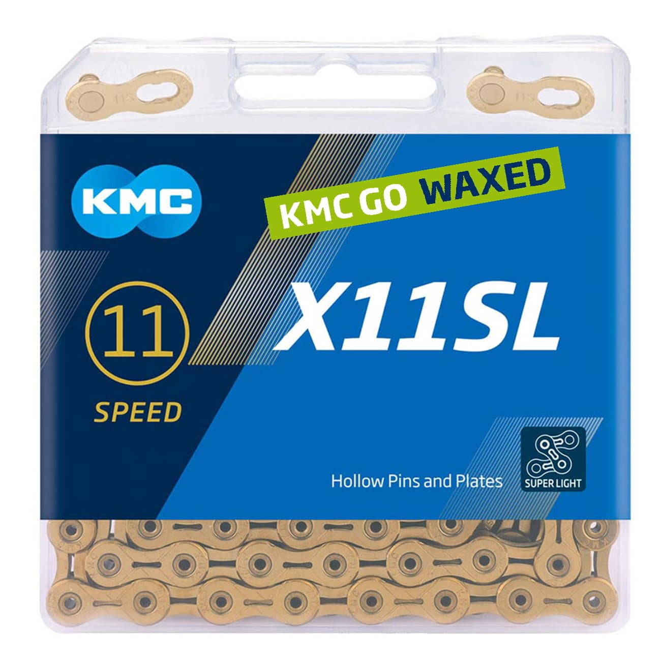 KMC X11SL Ti-N Gold Waxed 118L chain - Walmart.com