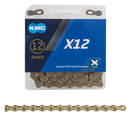 KMC X12 Chain 12-Speed, TI Gold, Mountain Bike/Road/Gravel 12 Speed ...