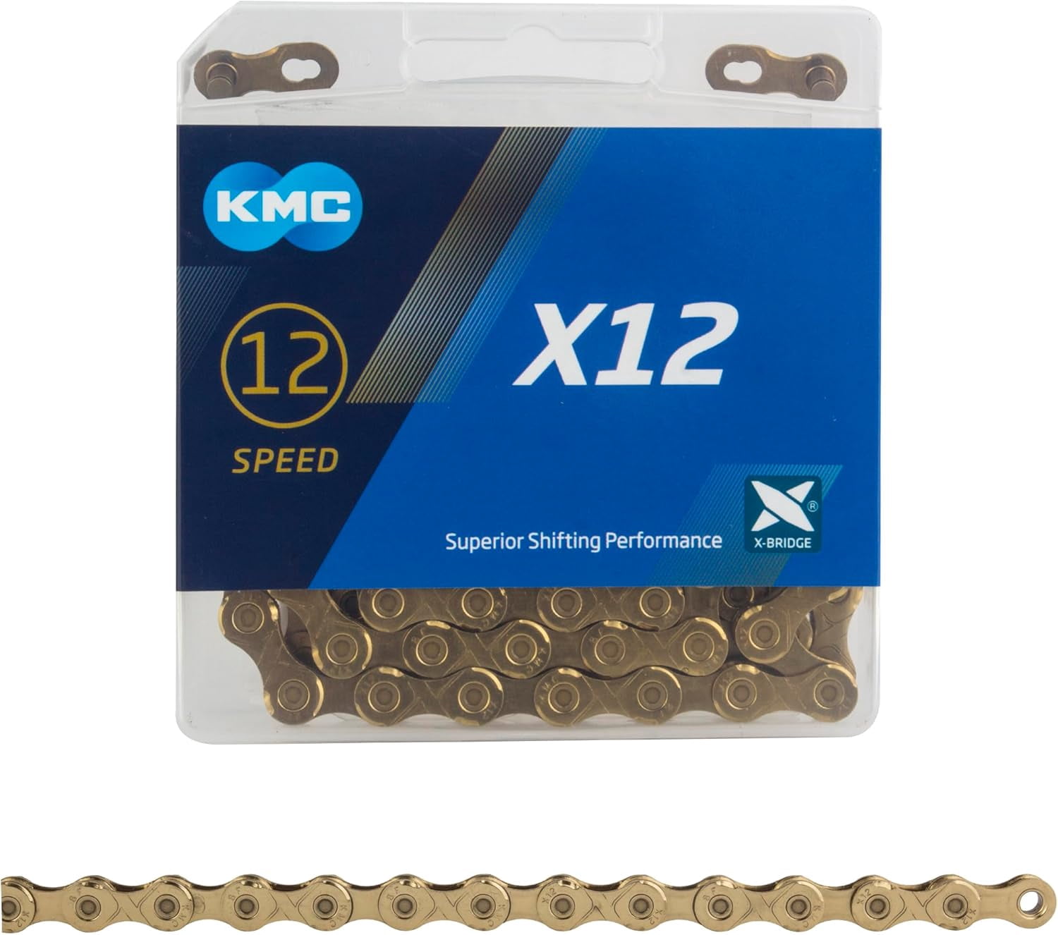 KMC X12-TI Nitride Gold Chain Gold, 12 Speed, 126 Links - Walmart.com