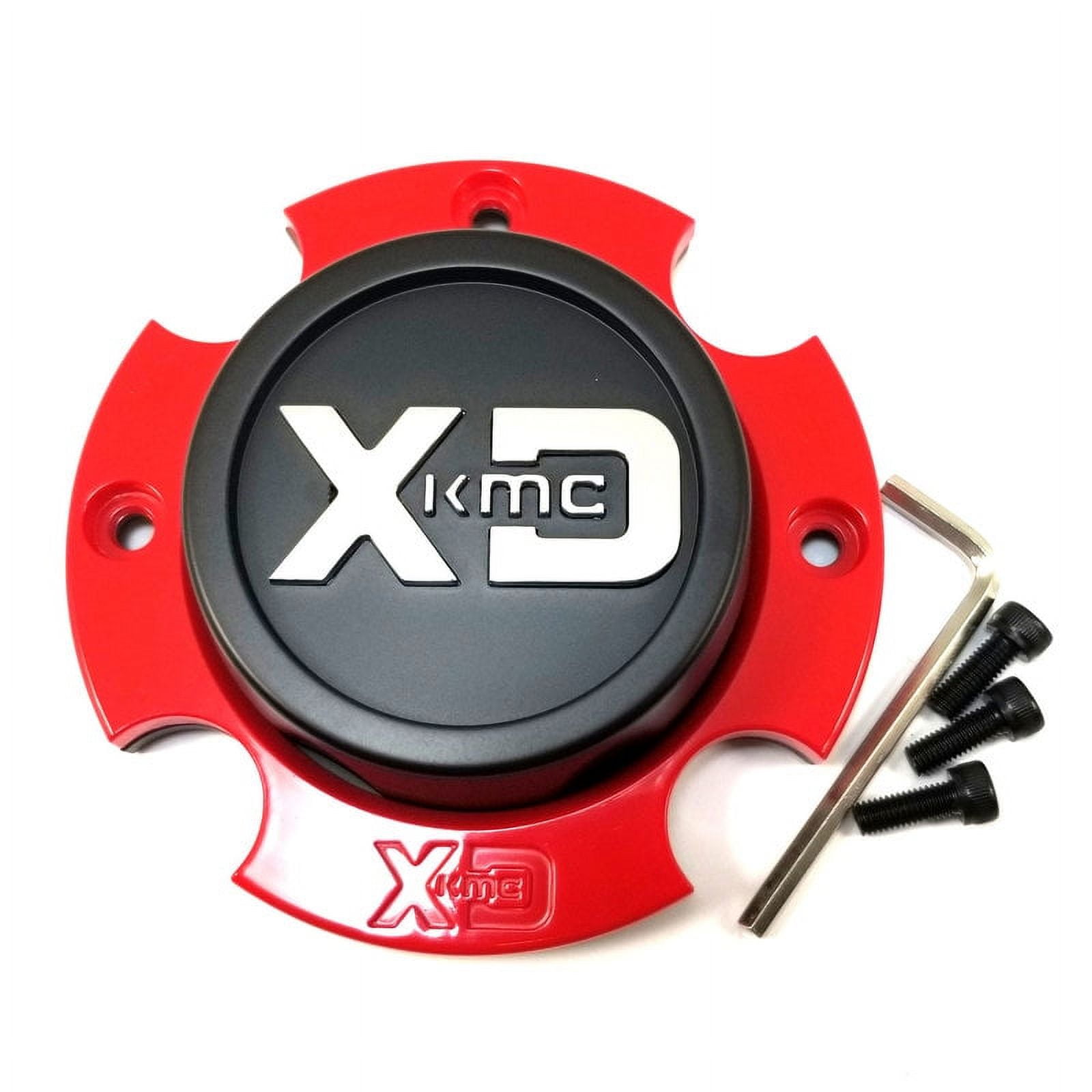 KMC XD Series Satin Black Cap/Gloss Red Reversible 4-1/2" OD Wheel ...