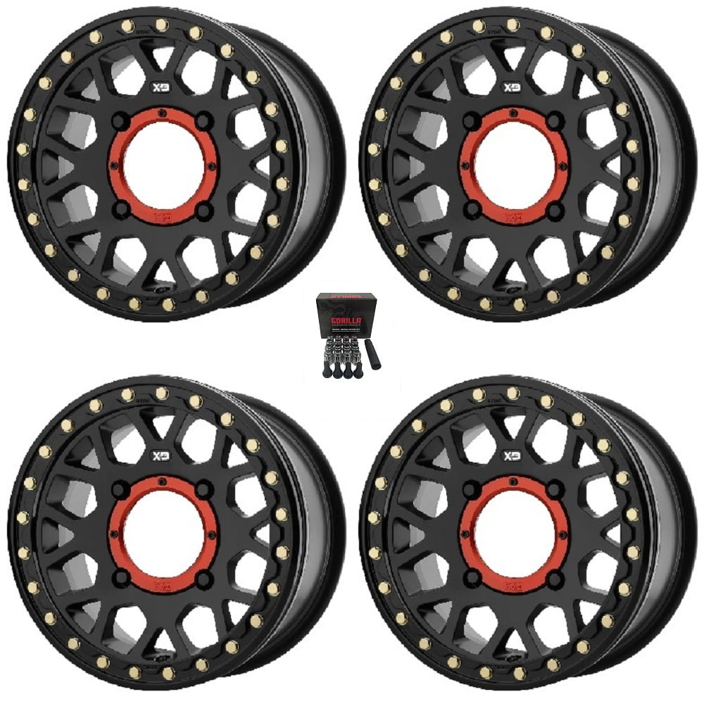 KMC XS235 Grenade Bdlk 15x10 Wide Wheels Bk Polaris RZR 1000 XP ...