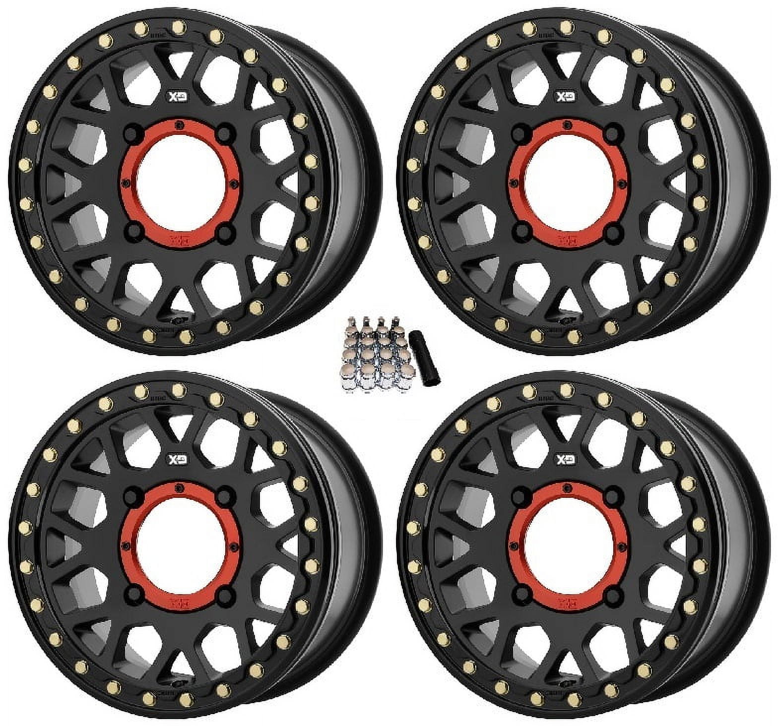 KMC XS235 Grenade Beadlock Wheels/Rims (+38mm) 14" Can-Am Maverick X3 ...
