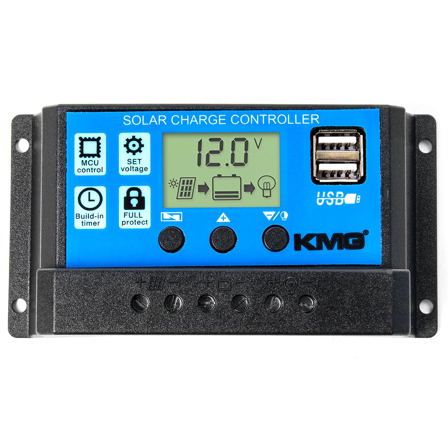 KMG 30A Solar Charger Controller 12V/24V Solar Panel Battery PWM ...