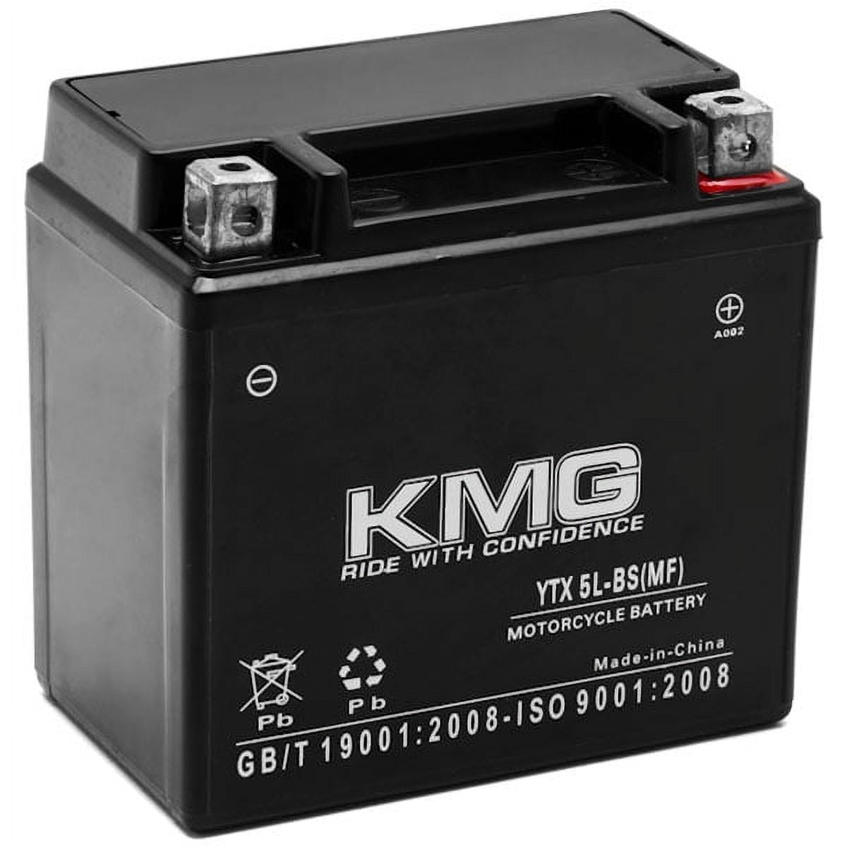 KMG Battery Compatible with KTM 250 EXF 2005-2010 YTX5L-BS Sealed Maintenance Free Battery High ...