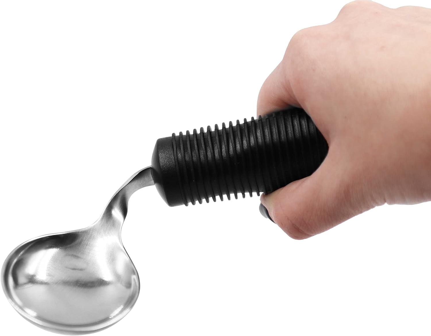 KMINA Adaptive Stainless Steel Spoon, Ergonomic Grip, Adjustable Angle ...