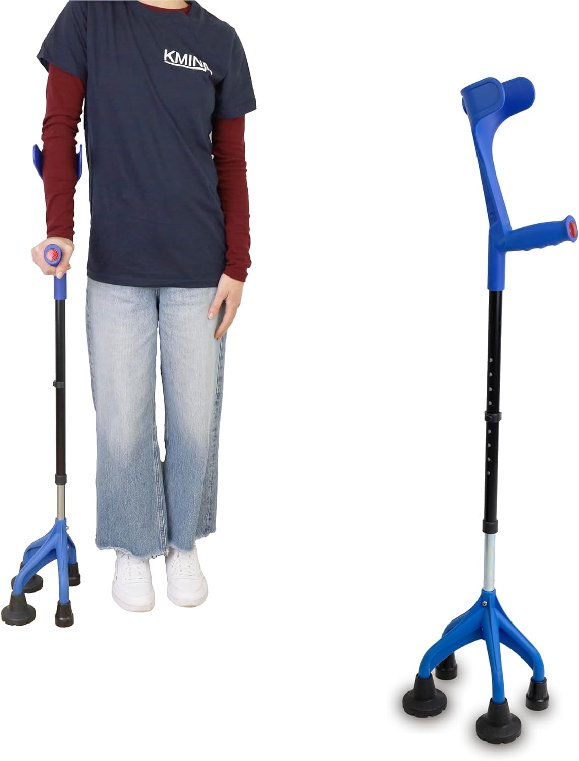 KMINA - Crutches for Adults with 4 Legs (Stable 3.3 lbs), Parkinson ...