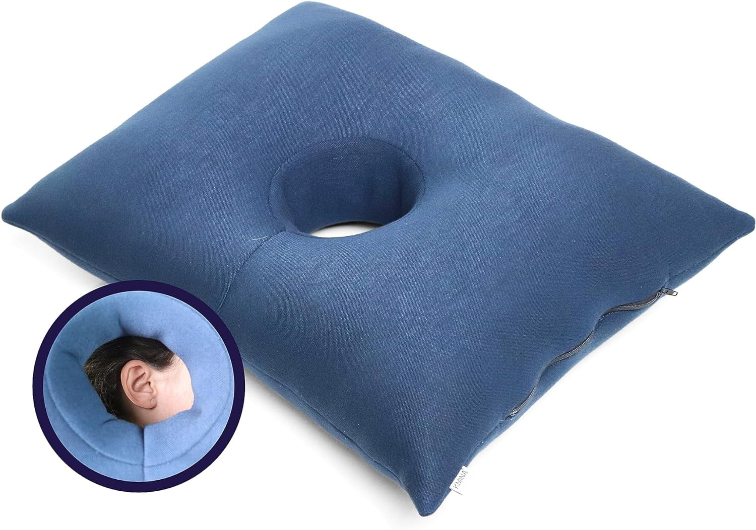KMINA - Ear Pillows for Side Sleepers, Ear Piercing Pillow Washable ...