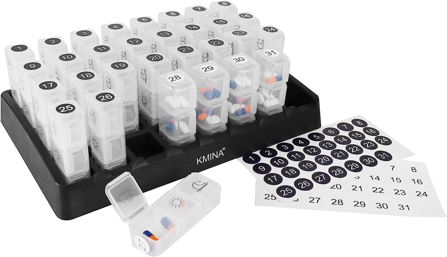 Ezy Dose Twice A Day Pill Organizer - AM/PM 7 Day Push Button Pill Box ...