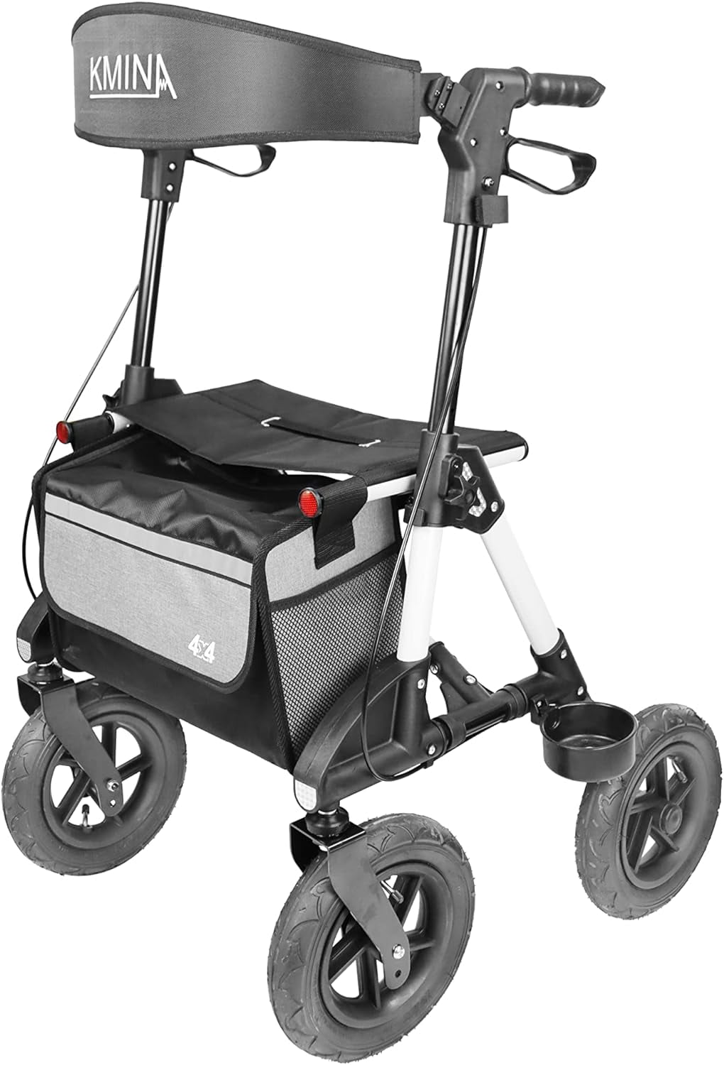 KMINA PRO - All Terrain Walker Rollator with Wheels and Seat, Outdoor ...