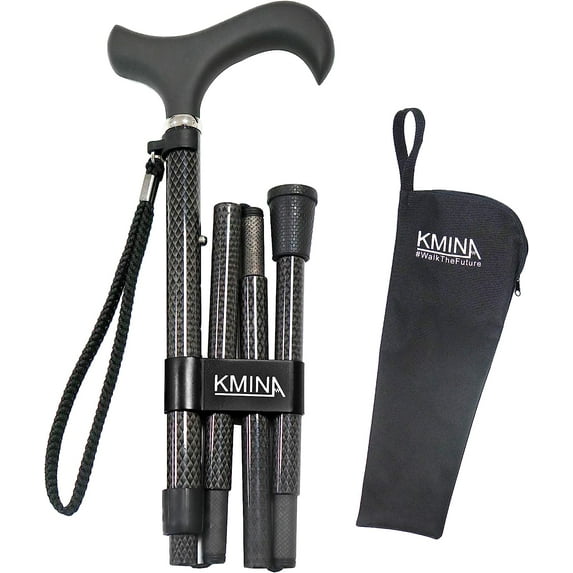 KMINA PRO - Carbon Fiber Cane, Folding Canes for Men Adjustable, Foldable Walking Stick ...