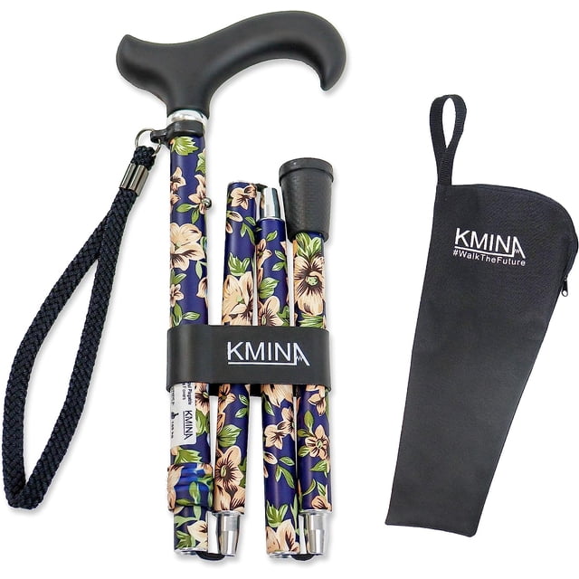 KMINA PRO - Adjustable Folding Walking Stick with Soft Grip Handle for ...