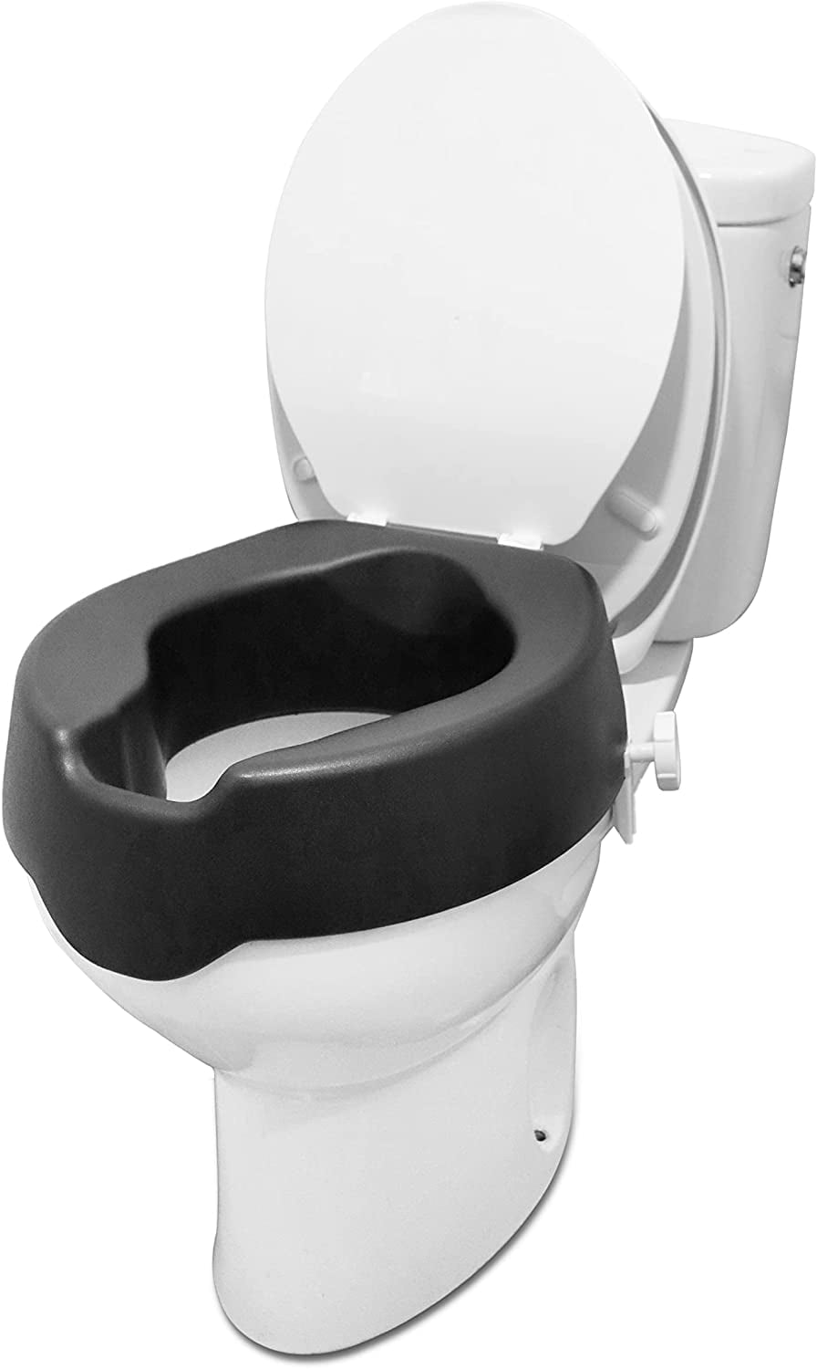 KMINA- Toilet Seat Risers for Seniors with Lid (4 inch, Soft, Not ...
