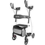 KMINA - Upright Rollator Walker with Seat and Back Support, Stand Up ...