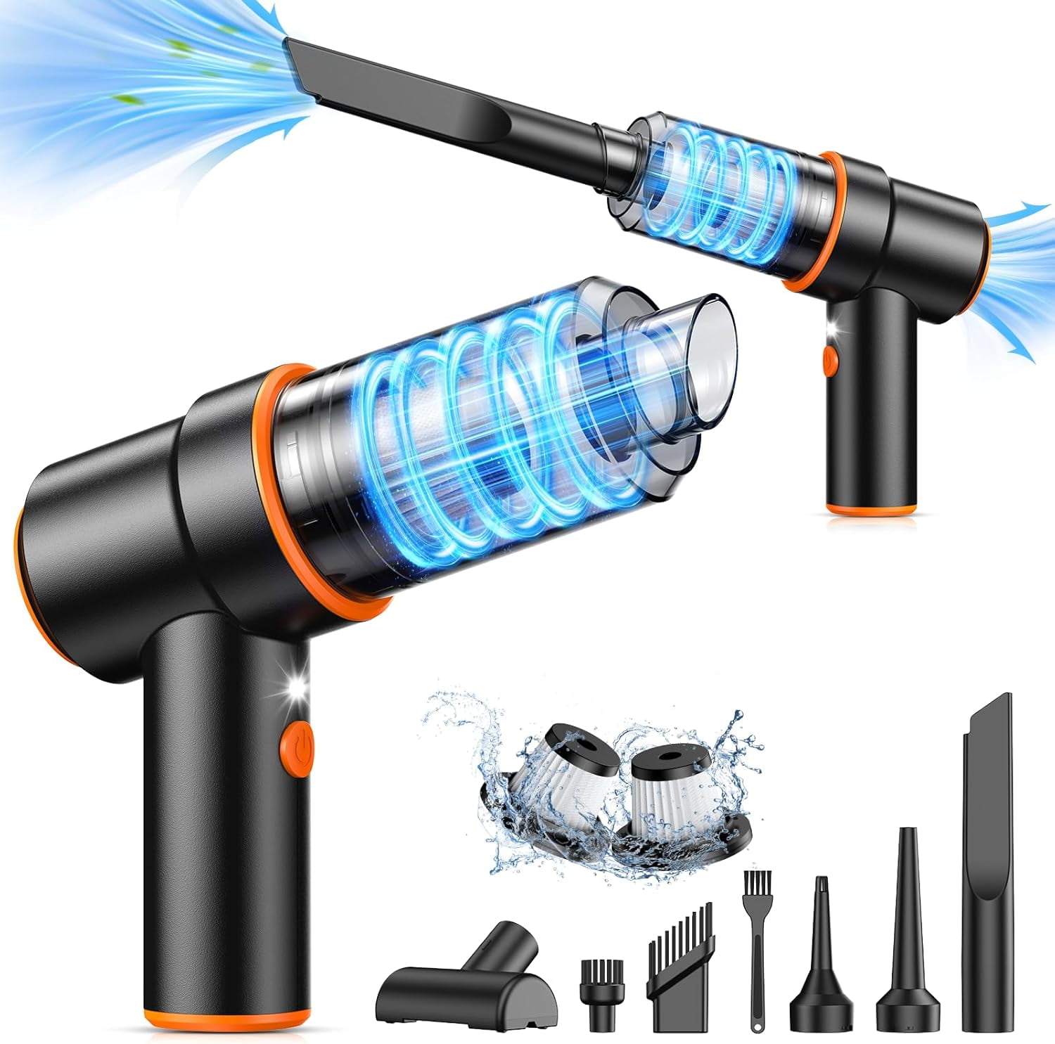 KMM Handheld Car Vacuum Cleaner, 9000Pa Vacuum Cleaner and Air Duster ...