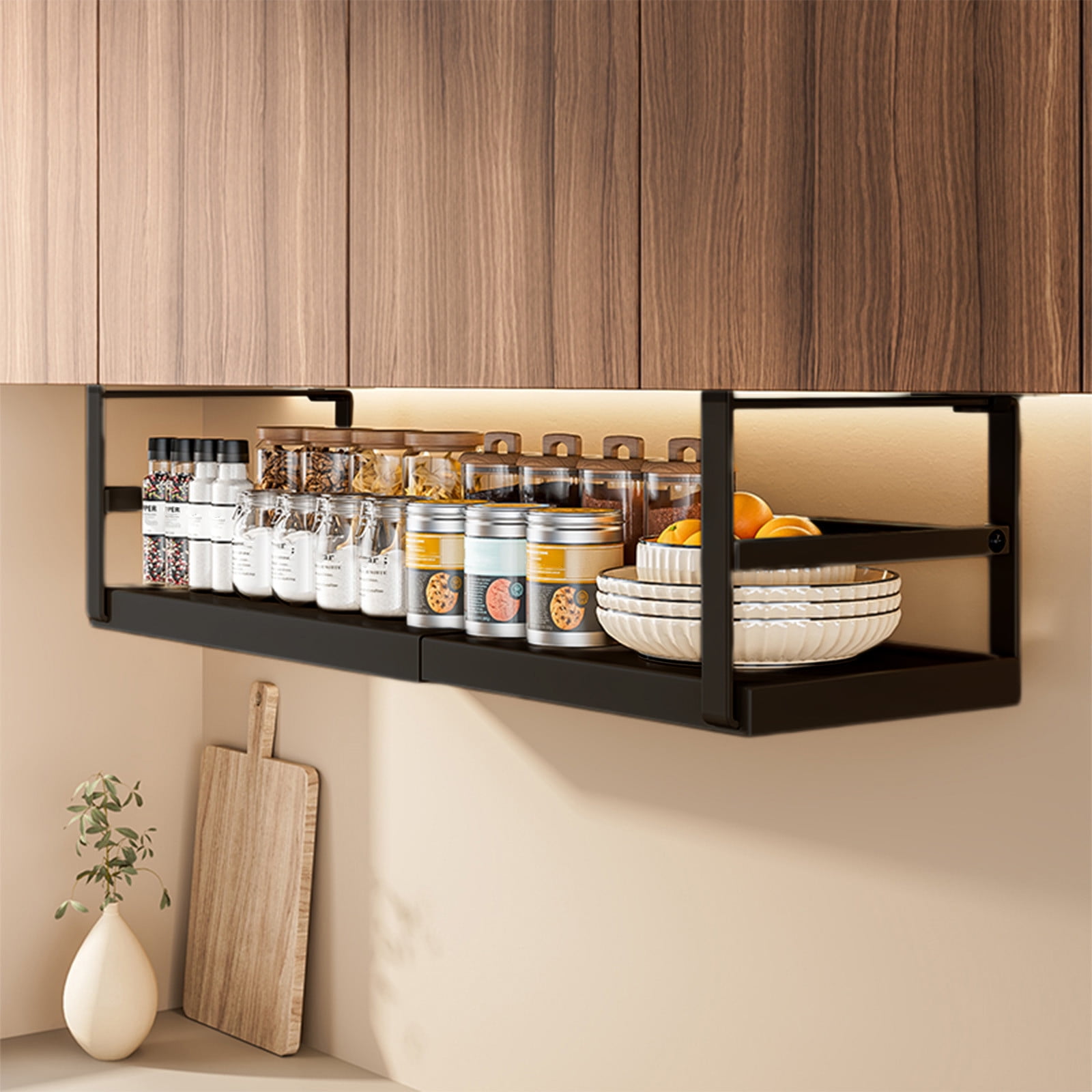 KMMYS Adjustable Under Shelf Storage Basket, Telescopic Pantry ...