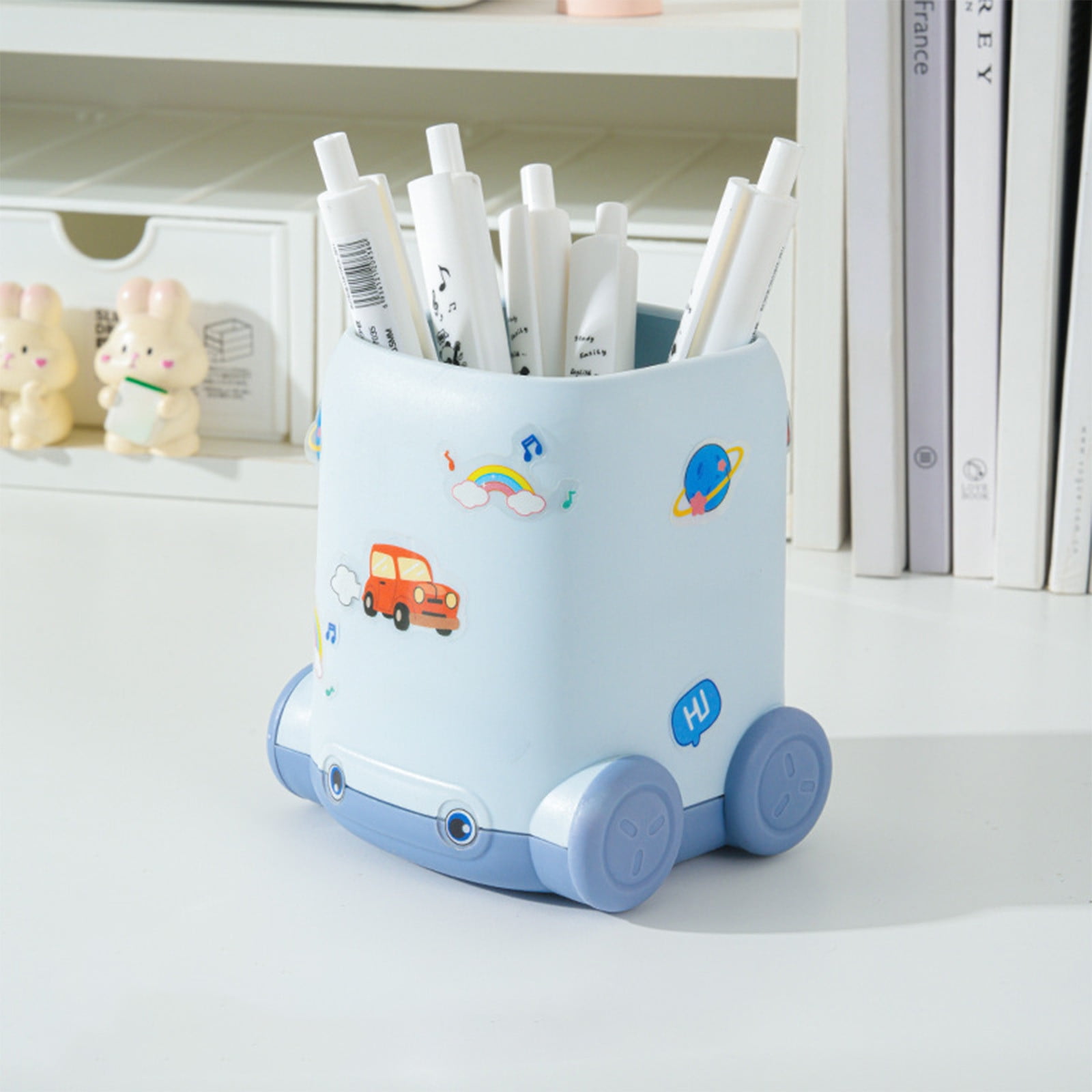 KMMYS Cute Car Pencil Box, Adorable Pencil Organizer with Stickers ...