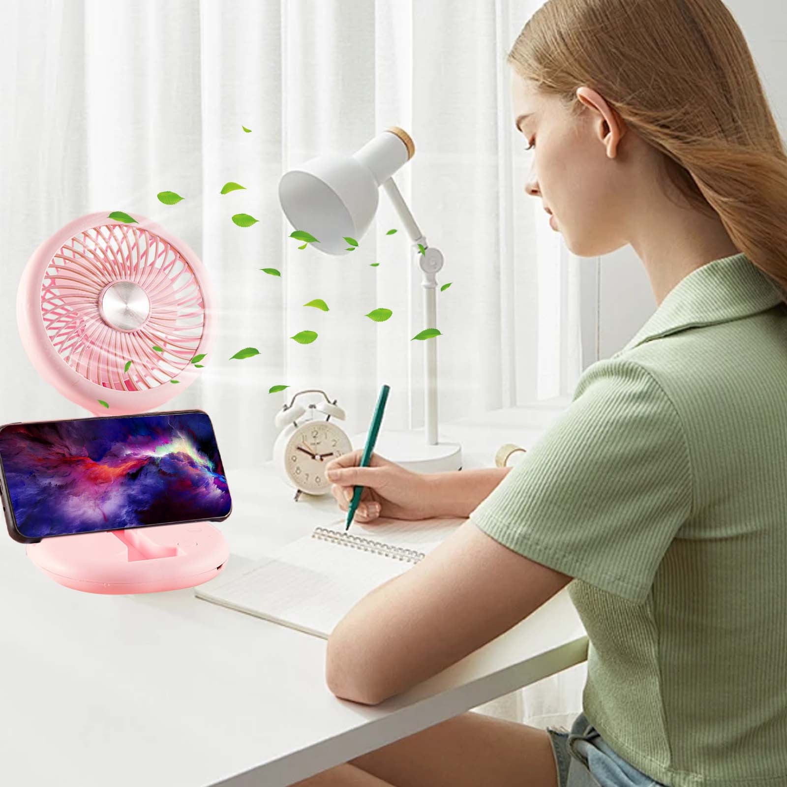 KMMYS Foldable USB Rechargeable Handheld Small Fan with Cell Phone ...