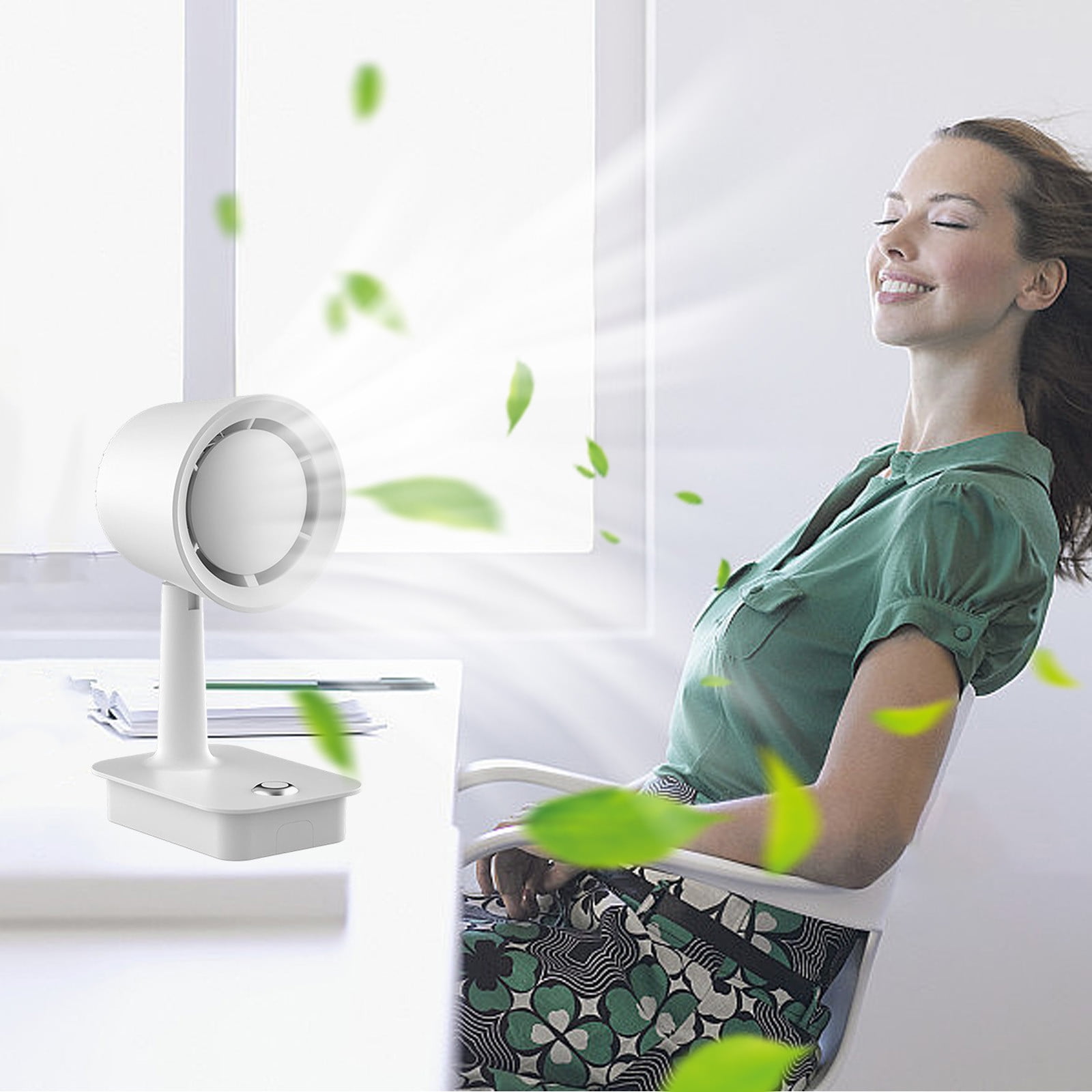 KMMYS Folding USB Rechargeable Bladeless Desktop Fan – Silent Brushless ...