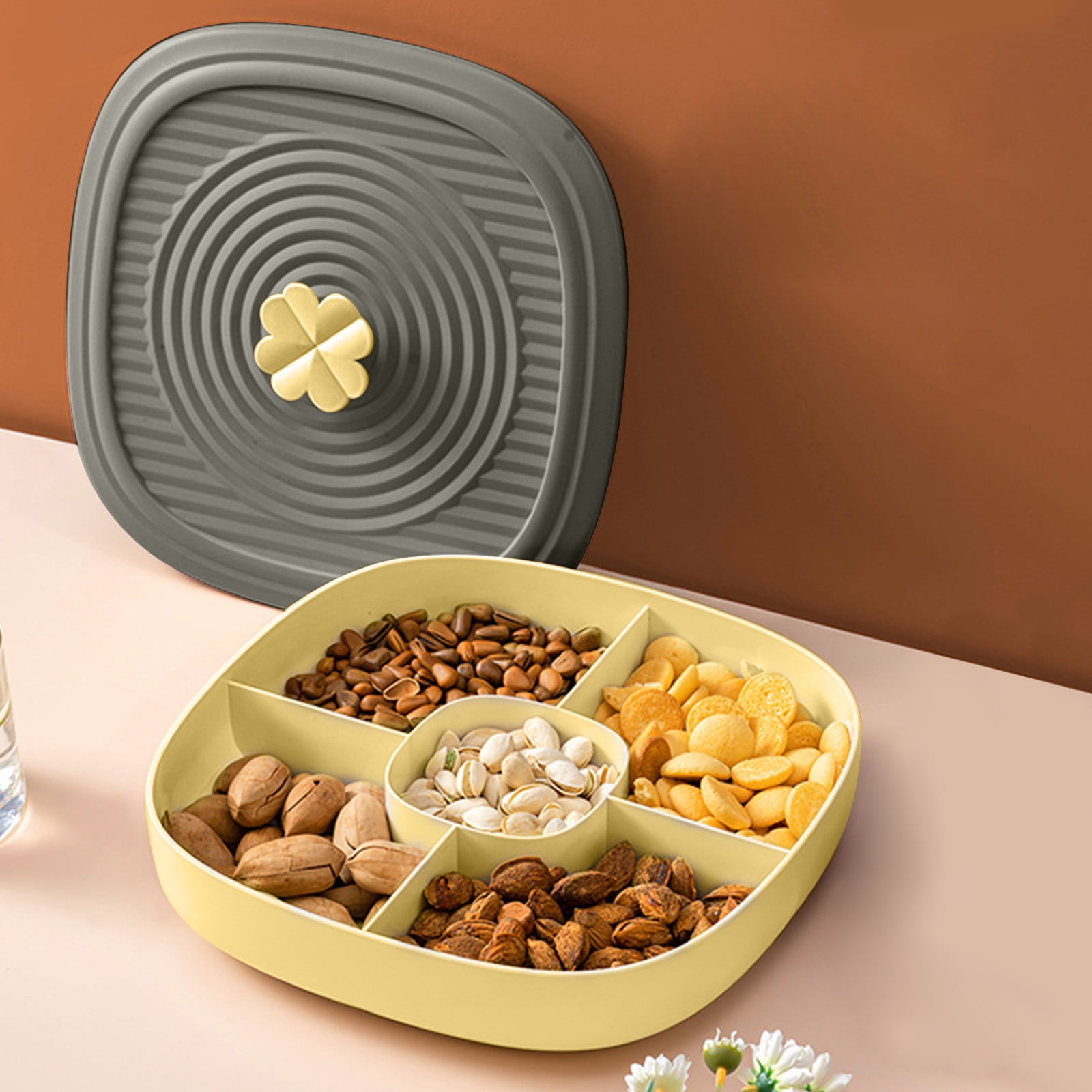 KMMYS Fruit Platter, 5-Compartment Snack Organizer, Versatile Storage ...