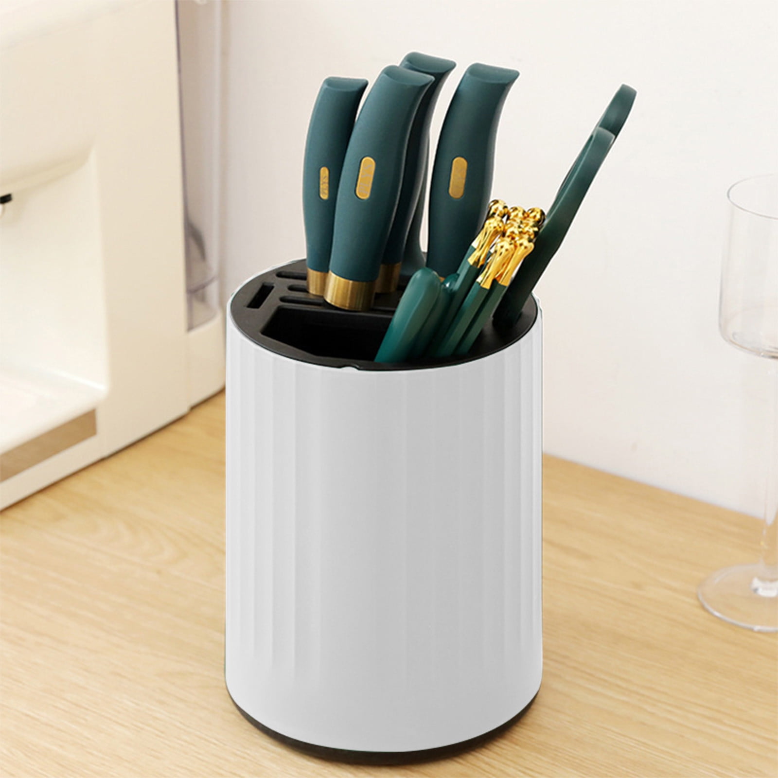 KMMYS Rotating Knife Rack, Multifunctional Kitchen Utensil Storage, 360 ...