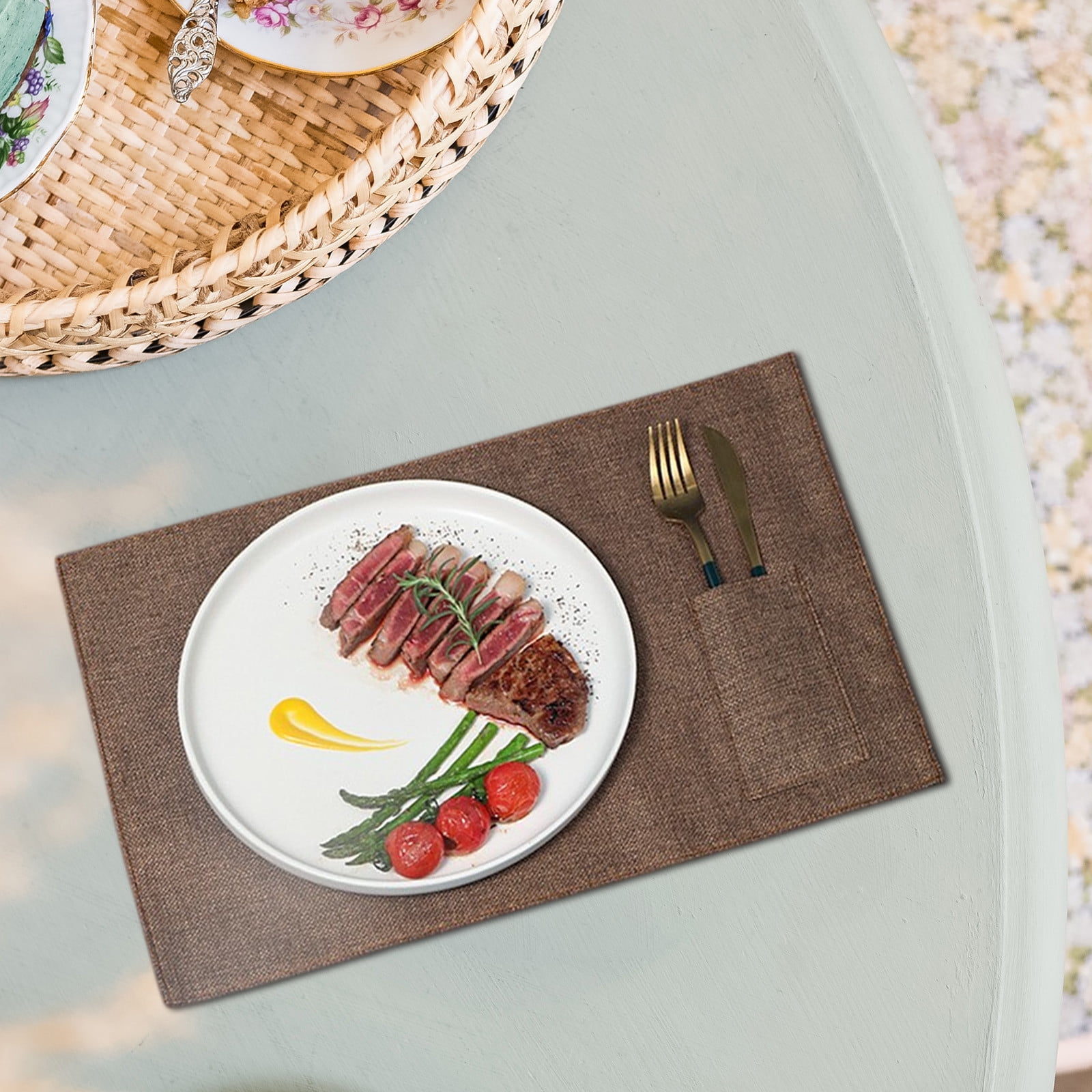 KMMYS Scandinavian Linen Table Runner, Heat Insulation Table Mat ...