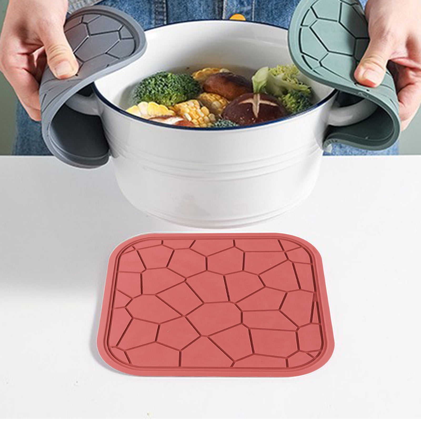 KMMYS Silicone Heat Insulation Table Mats, Non-Slip Kitchen Hot Pads ...