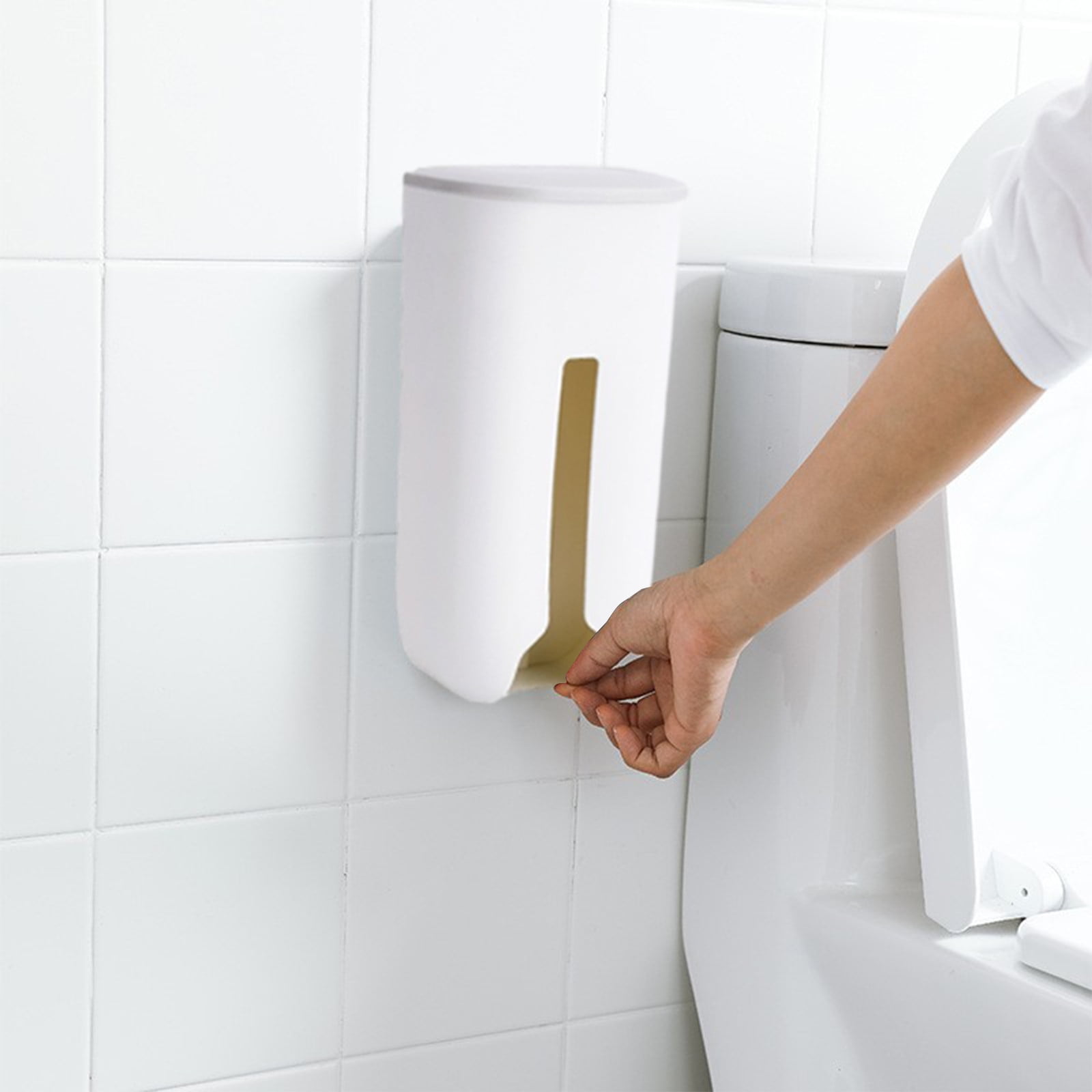 KMMYS Wall-Mounted Plastic Bag Storage Box, Easy to Install Garbage Bag ...