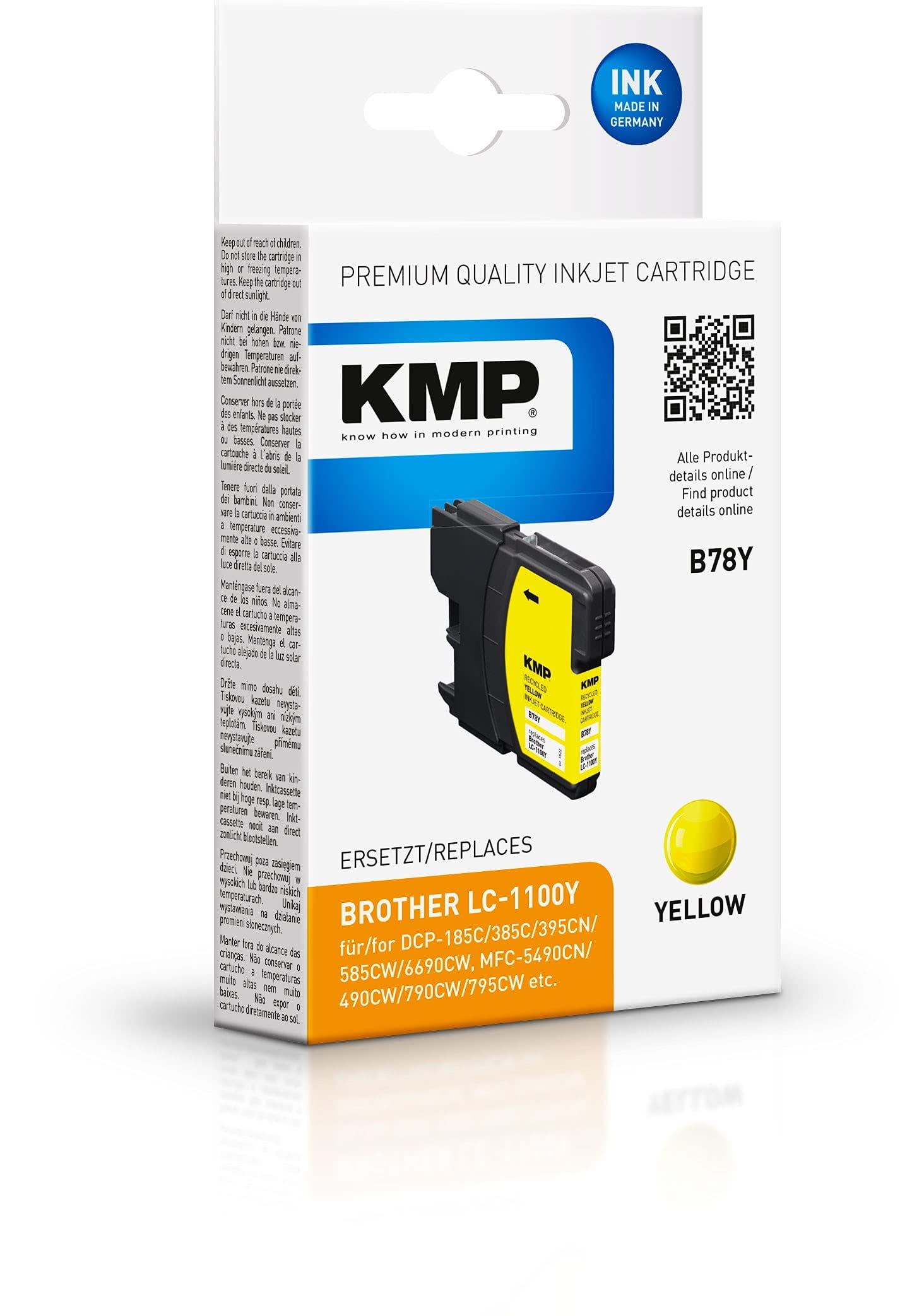 KMP B78Y Ink Cartridge Yellow kompatibel mit Brother LC-1100 Marke ...