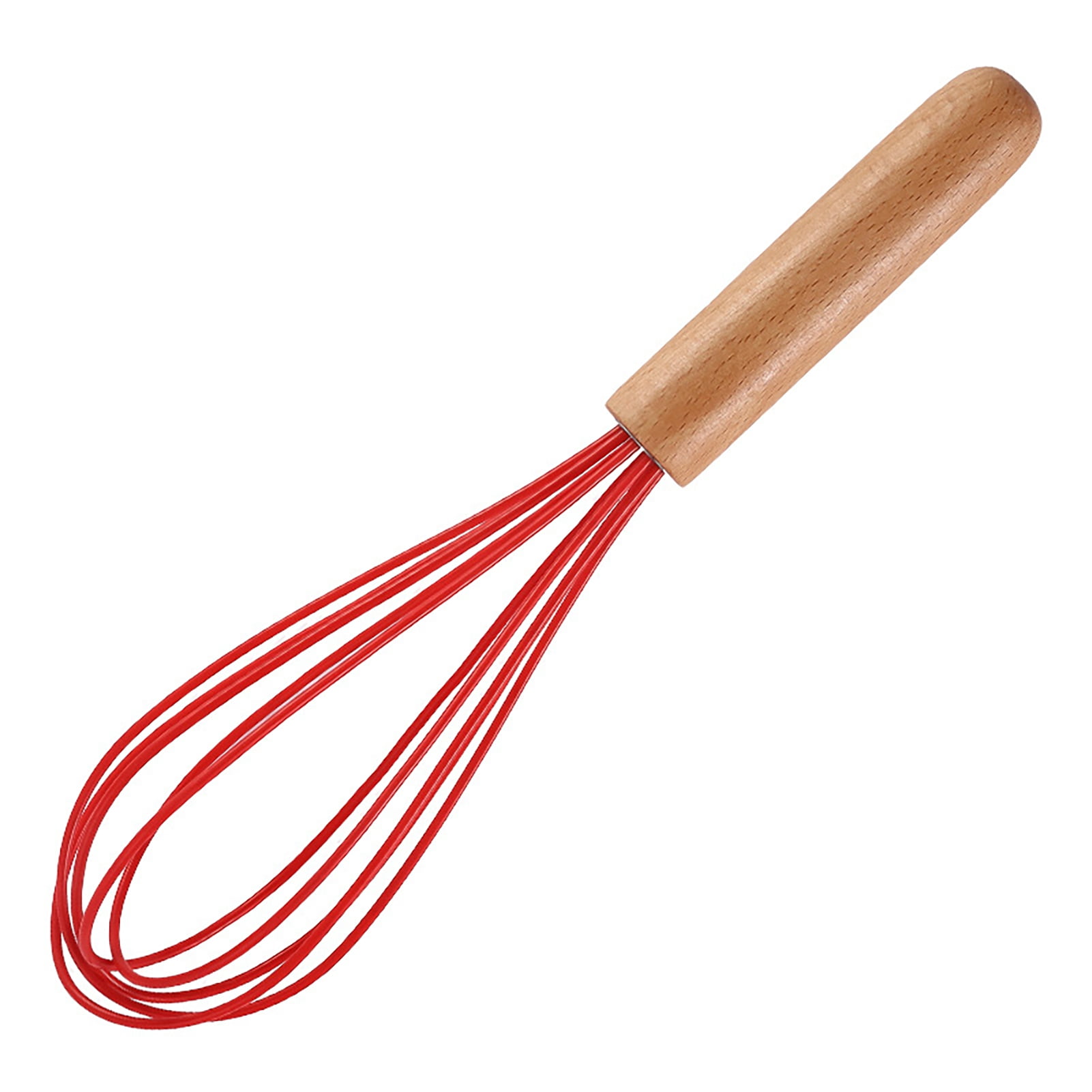 KMSS 10 Inch Mini Whisks for Cooking, Silicone Kitchen Whisks Wooden ...