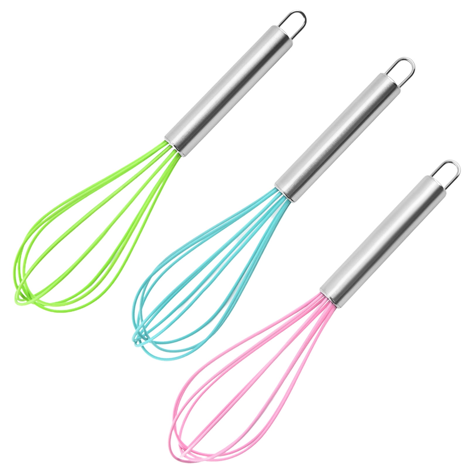 KMSS 10 inch Silicone Whisk for Cooking, Mini Whisk Stainless Steel ...