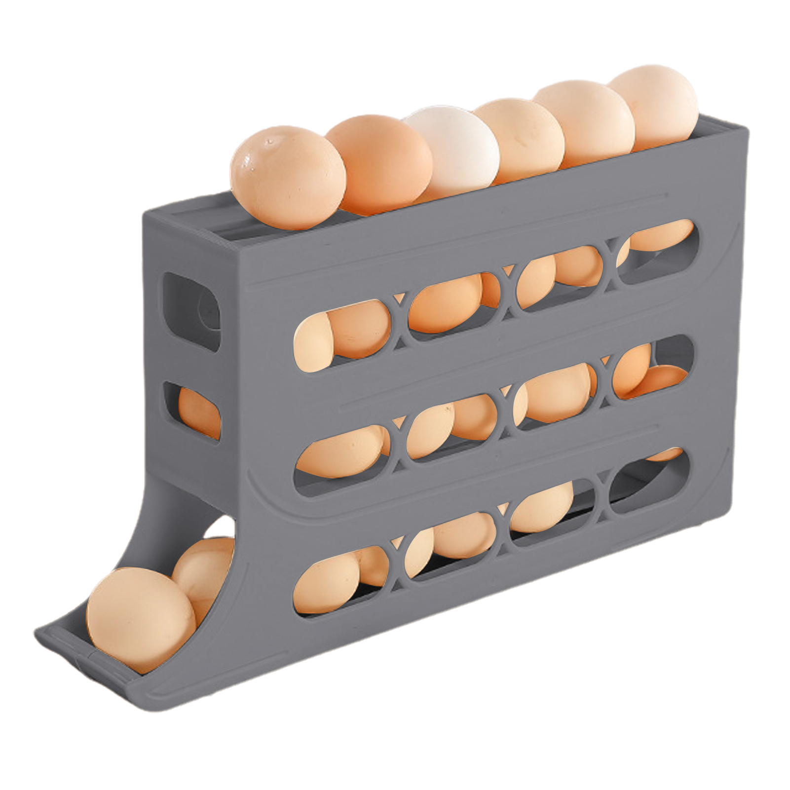 KMSS 4 Layer Egg Holder Storage Rack, Auto Rolling Fridge Egg Organizer, Refrigerator Egg ...