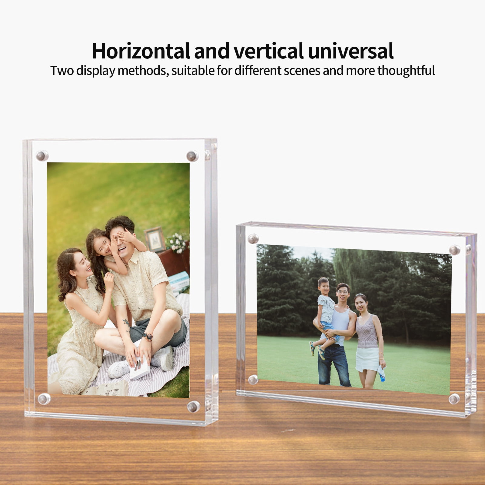 KMSS 6 inch Acrylic Picture Frame, Clear Picture Frames Magnetic Double ...