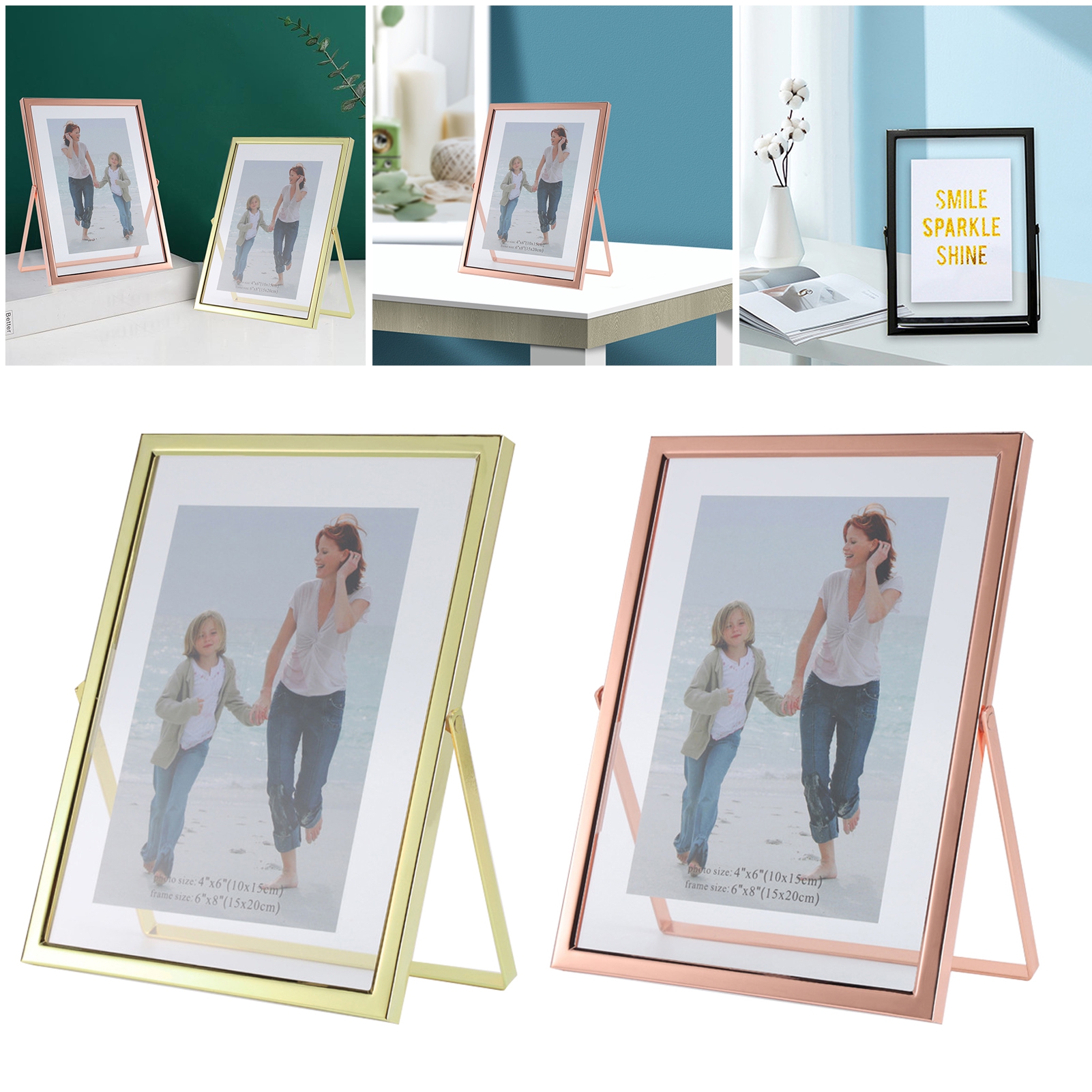 KMSS 7 Inch Floating Picture Frame, Tempered Glass Photo Frames ...