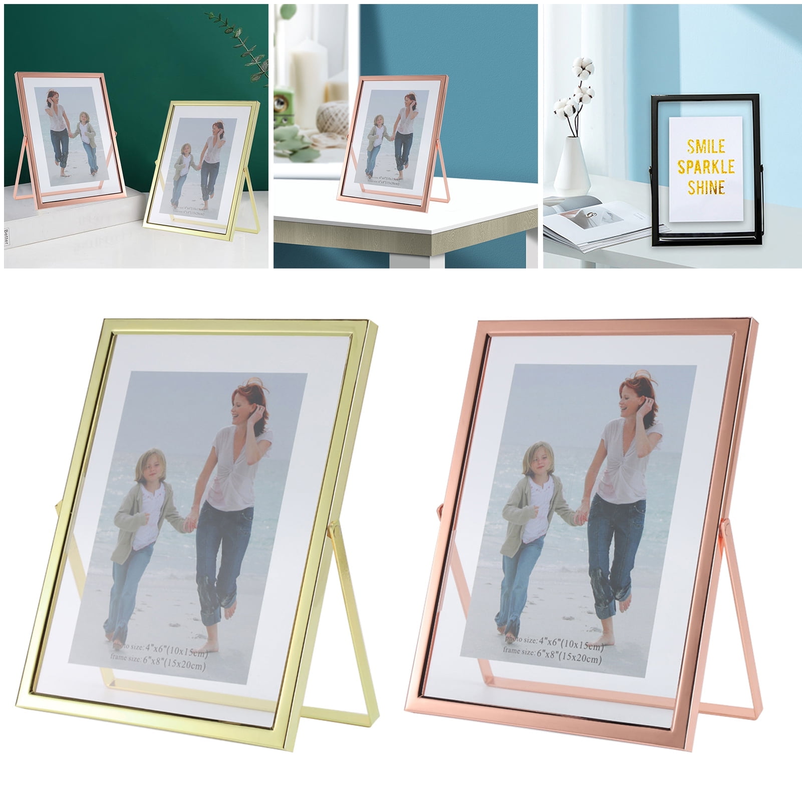 KMSS 8 Inch Floating Picture Frame, Tempered Glass Photo Frames ...