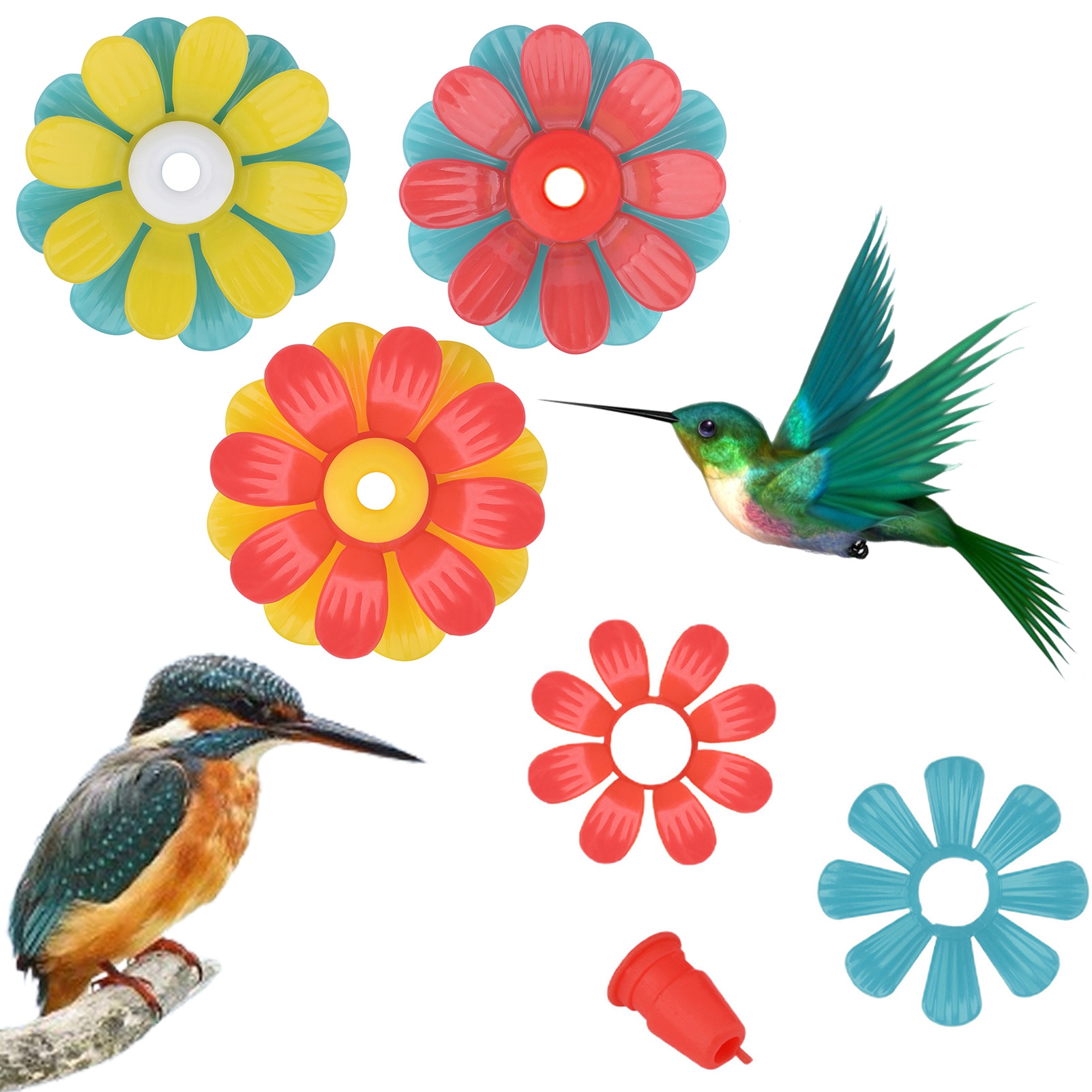 KMSS 9Pcs Hummingbird Feeder Parts for Outdoor Hanging Feeders ...