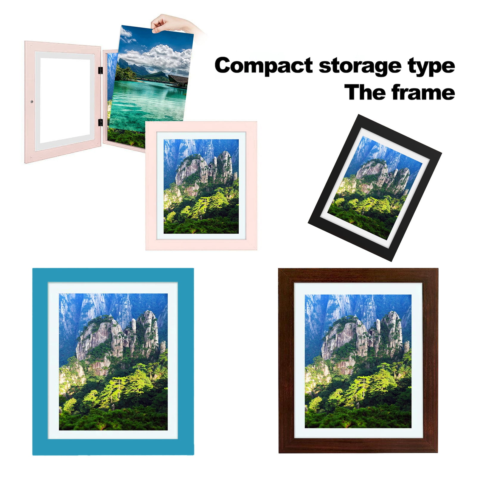 KMSS A4 Photo Frame Kids Art Frame Front Opening Changeable Wood ...