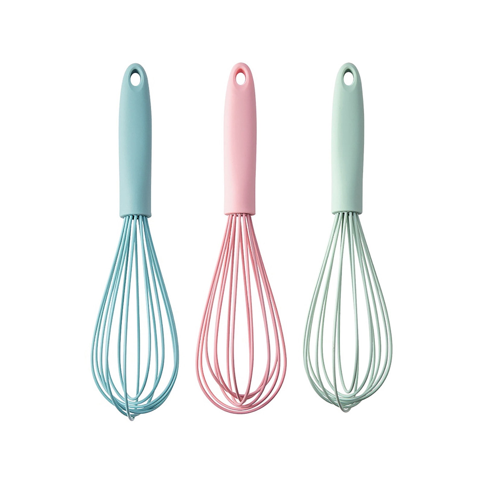 KMSS Cooking Whisk 10 Inches Silicone Whisks Non-Scratch PP Handle Milk ...