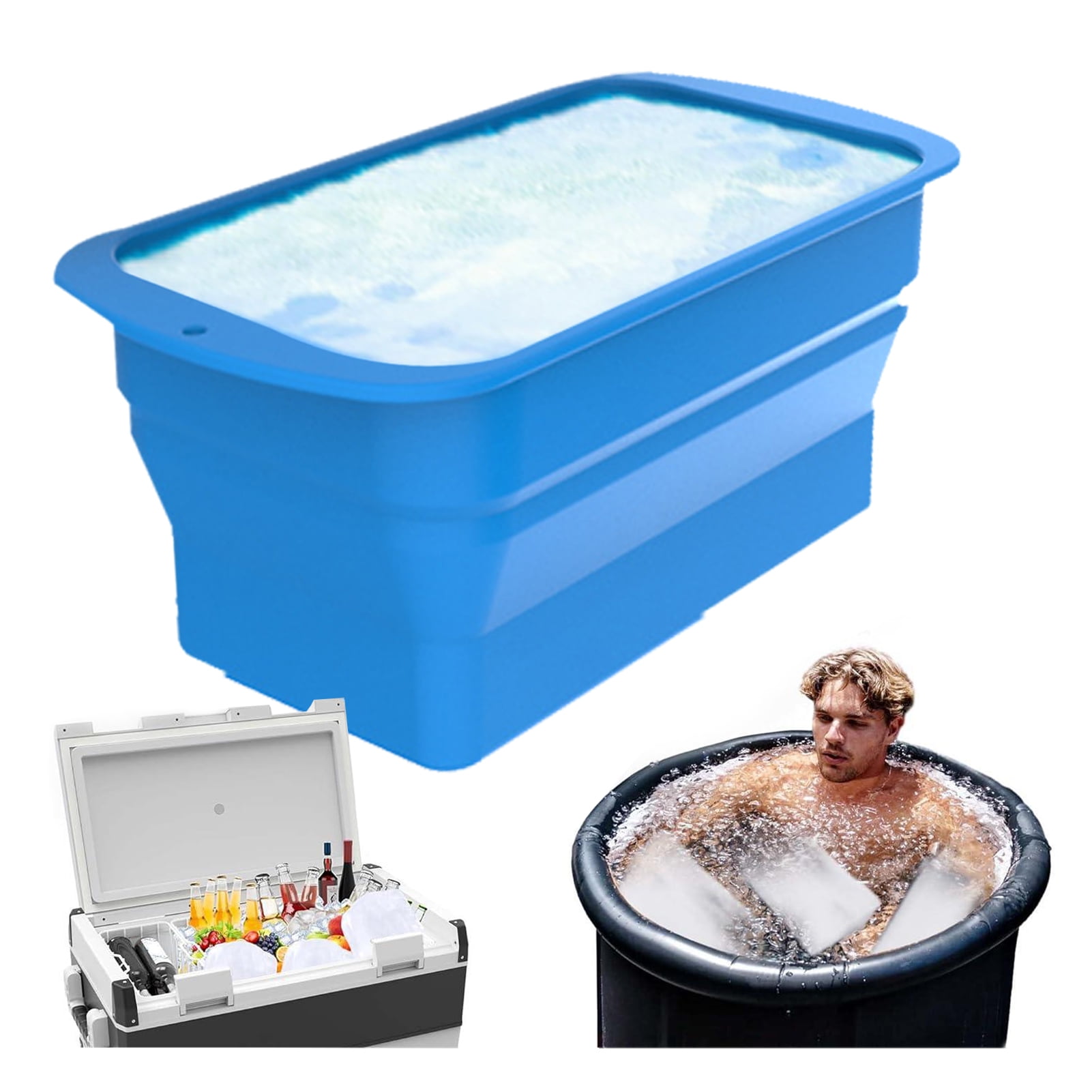 KMSS Extra Large Ice Block Molds, Large Ice Cube Tray Collapsible ...