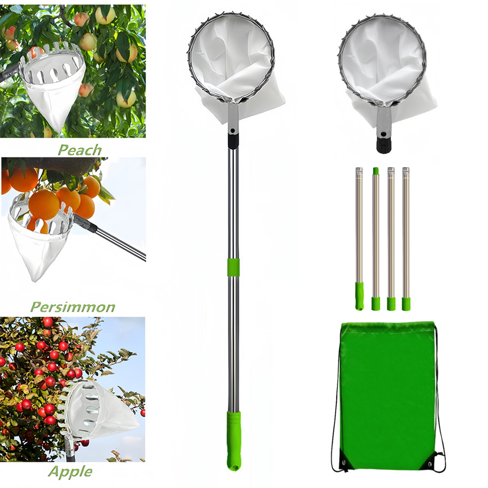 KMSS Fruit Picker Pole Tool with Storage Bag Gardening Orchard Tool ...