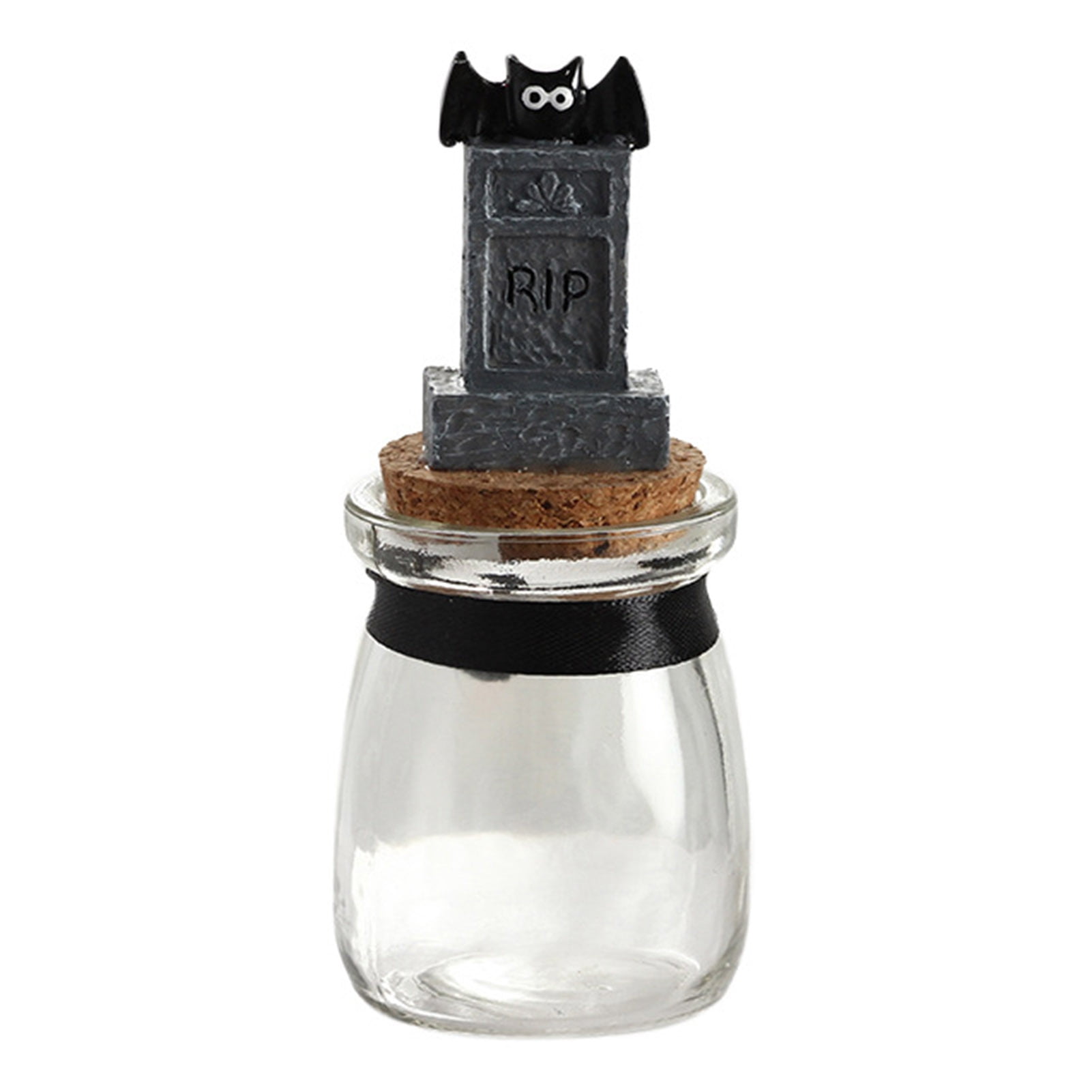 KMSS Halloween Candy Jar Small Glass Jar with Lid Bat Pumpkin Sculpture ...