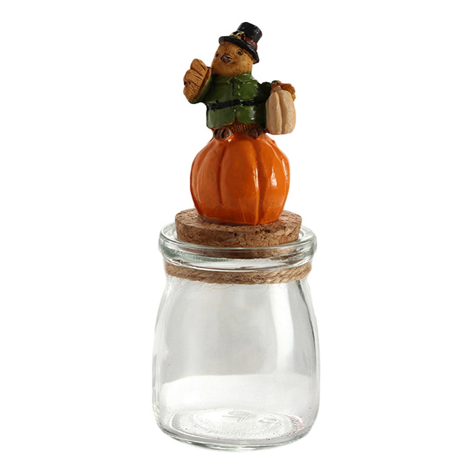 KMSS Halloween Candy Jar Small Glass Jar with Lid Bat Pumpkin Sculpture ...