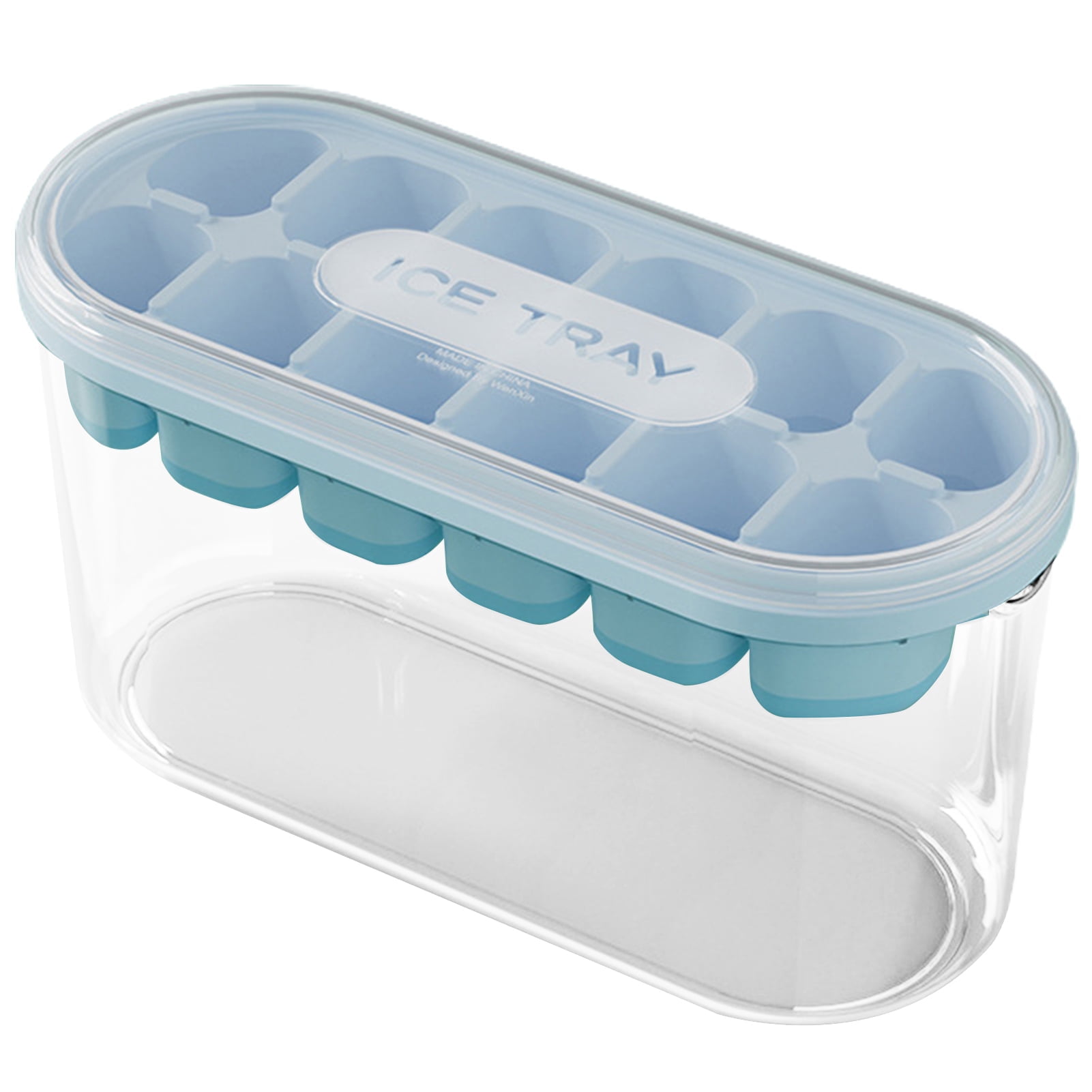 KMSS Ice Cube Tray with Storage Container and Lid 12 Cavity Mini Ice ...