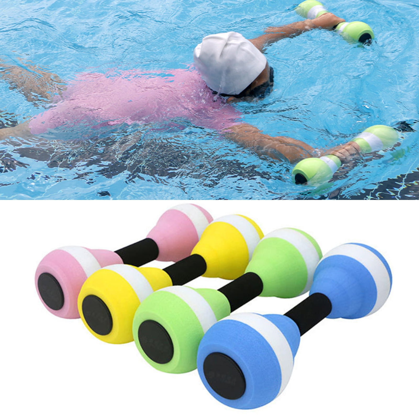 KMSS Kids Water Dumbbells, Aquatic Exercise Dumbell Set of 2 EVA Foam Pool Water Aerobic ...