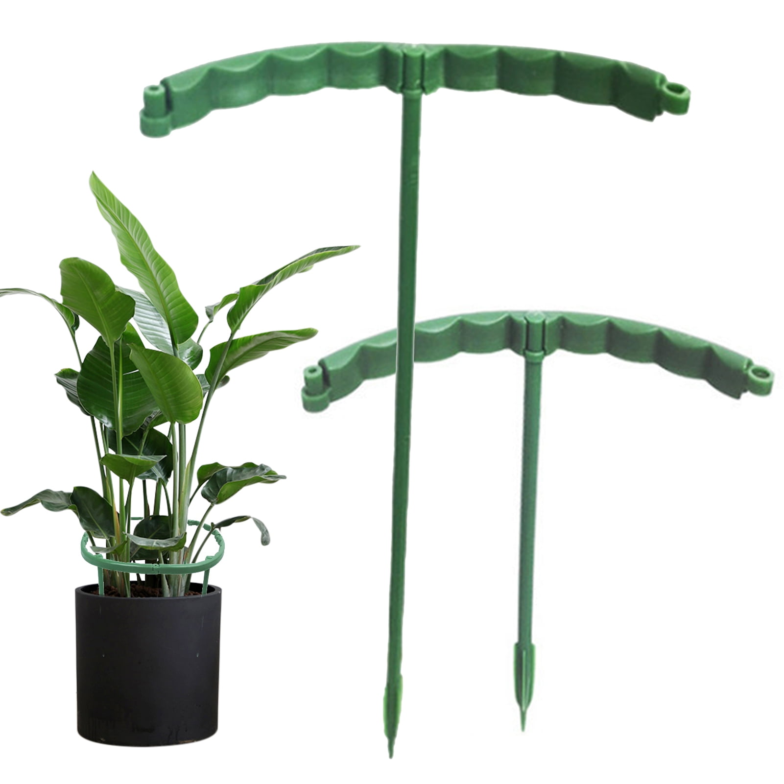 KMSS Plant Stakes Garden Plant Support Stakes for Indoor Outdoor Plants Plastic Half Round Plant ...