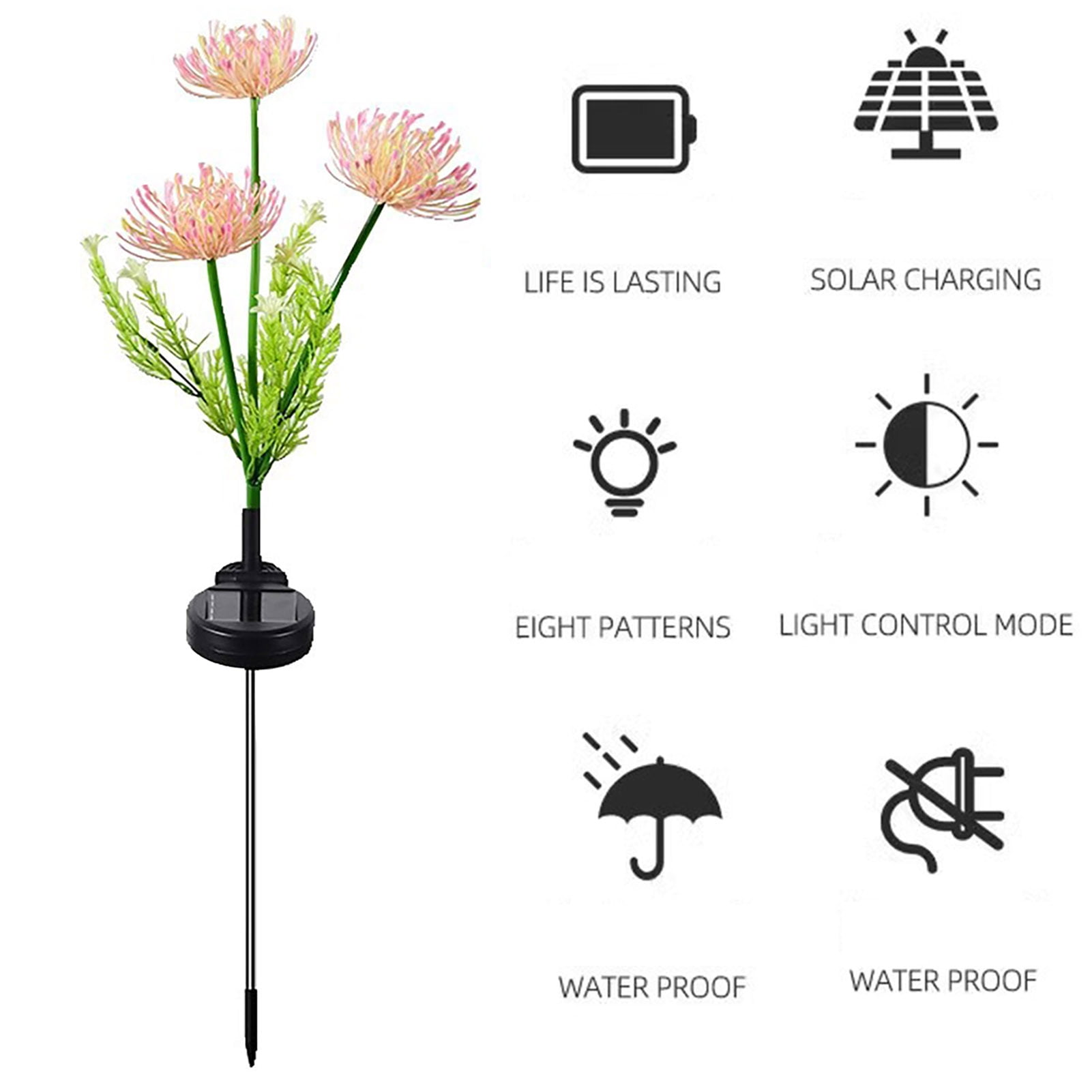 KMSS Solar Outdoor Lights Garden Decor, 1 Pack Solar LED Flower Lights ...