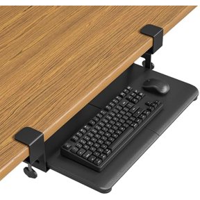 VIVO Height Adjustable Clamp-on Computer Keyboard Tray with Storage ...