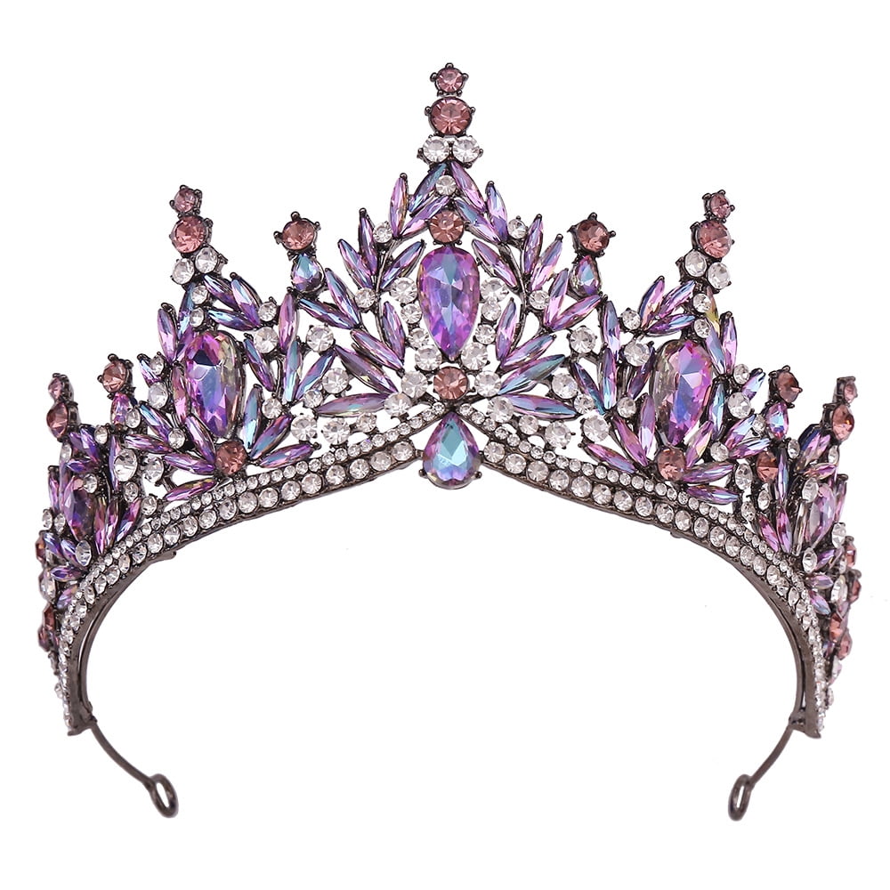 KMVEXO Baroque Luxury Big Water Drop Crystal Opal Tiara For Women Girls ...