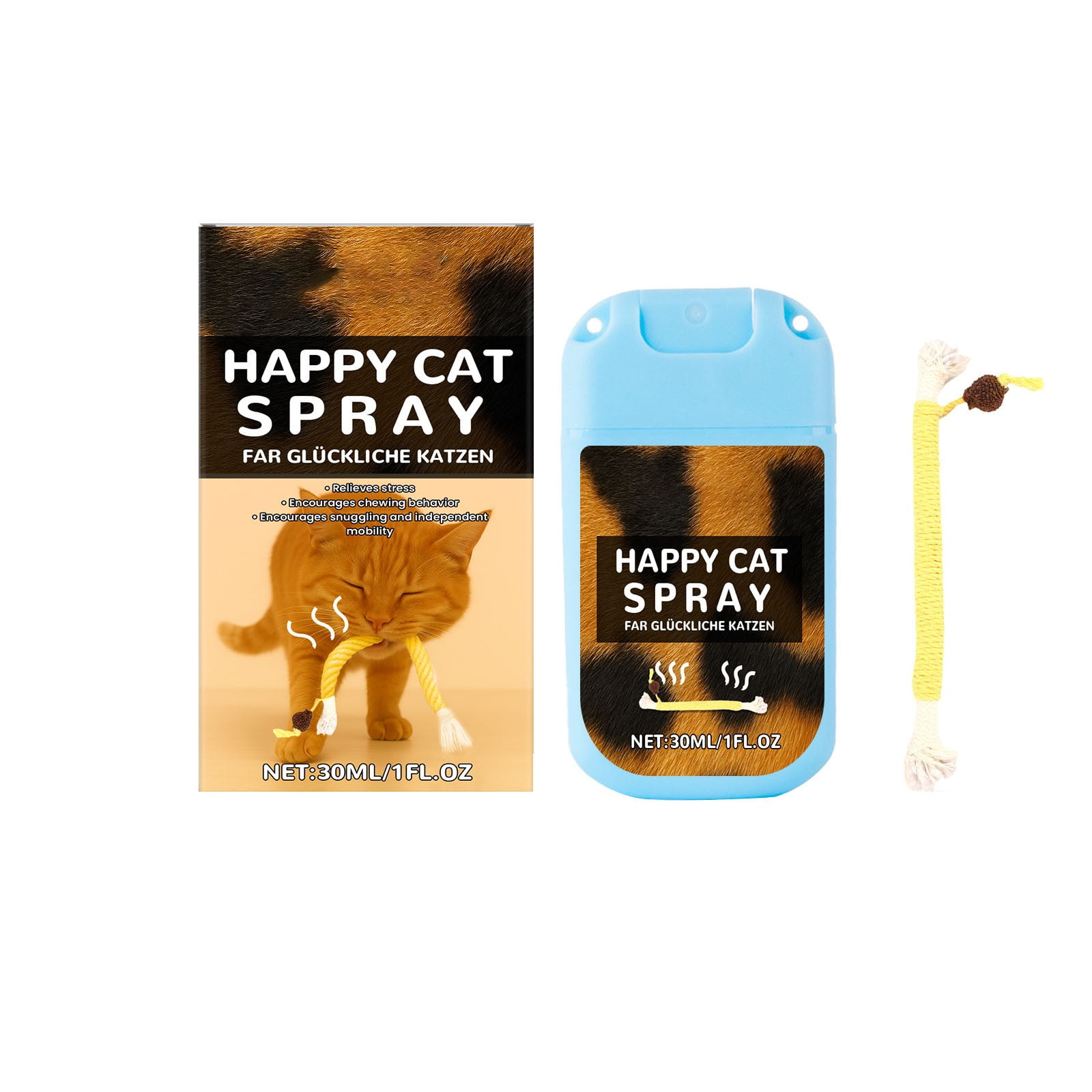 KMWGRE Cat Teething Ropes with Valerian Spray Interactive Self ...