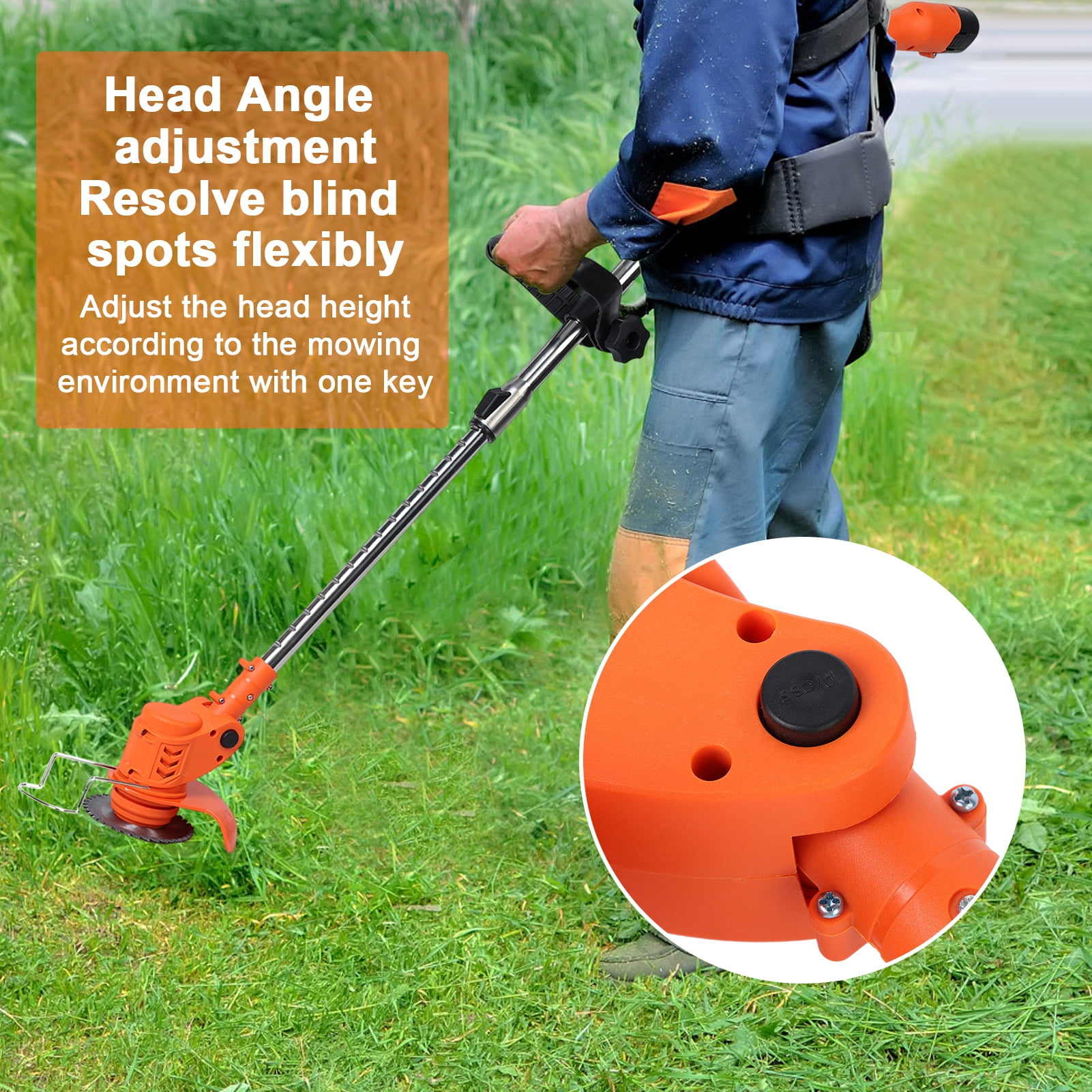 KMYY 12V 2.0Ah Weed Eater, Electric Weed Mower Cordless Trimmer ...